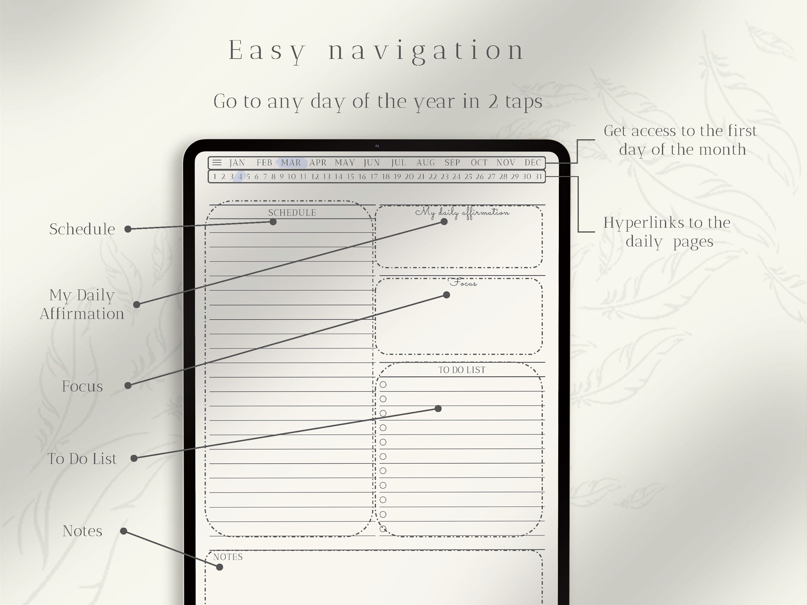 Daily Planner, Portrait Digital Planner, iPad 365 Day Planner ...