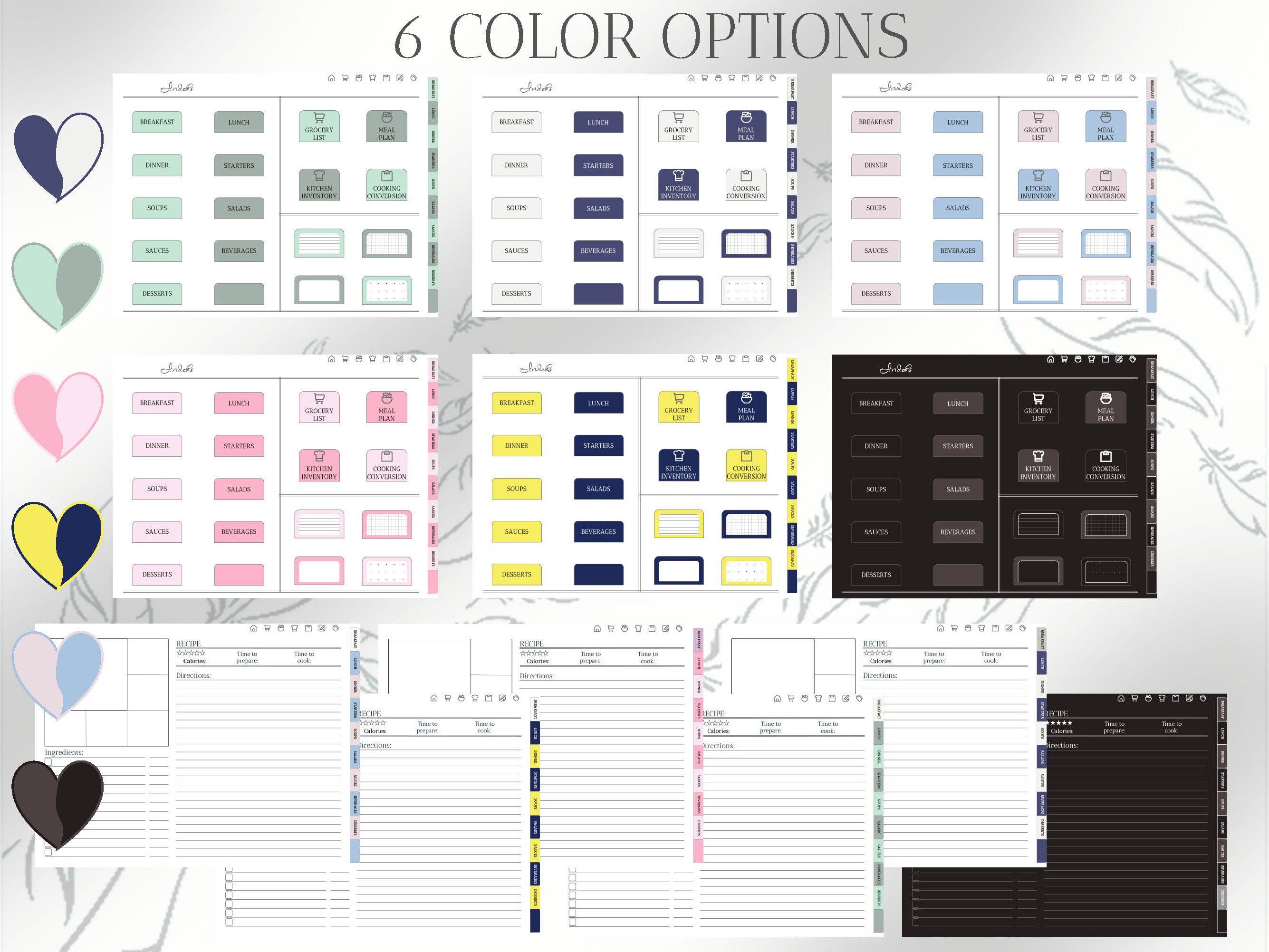 Digital Recipe Journal Horisontal Design for Ipad, Goodnotes Recipes ...