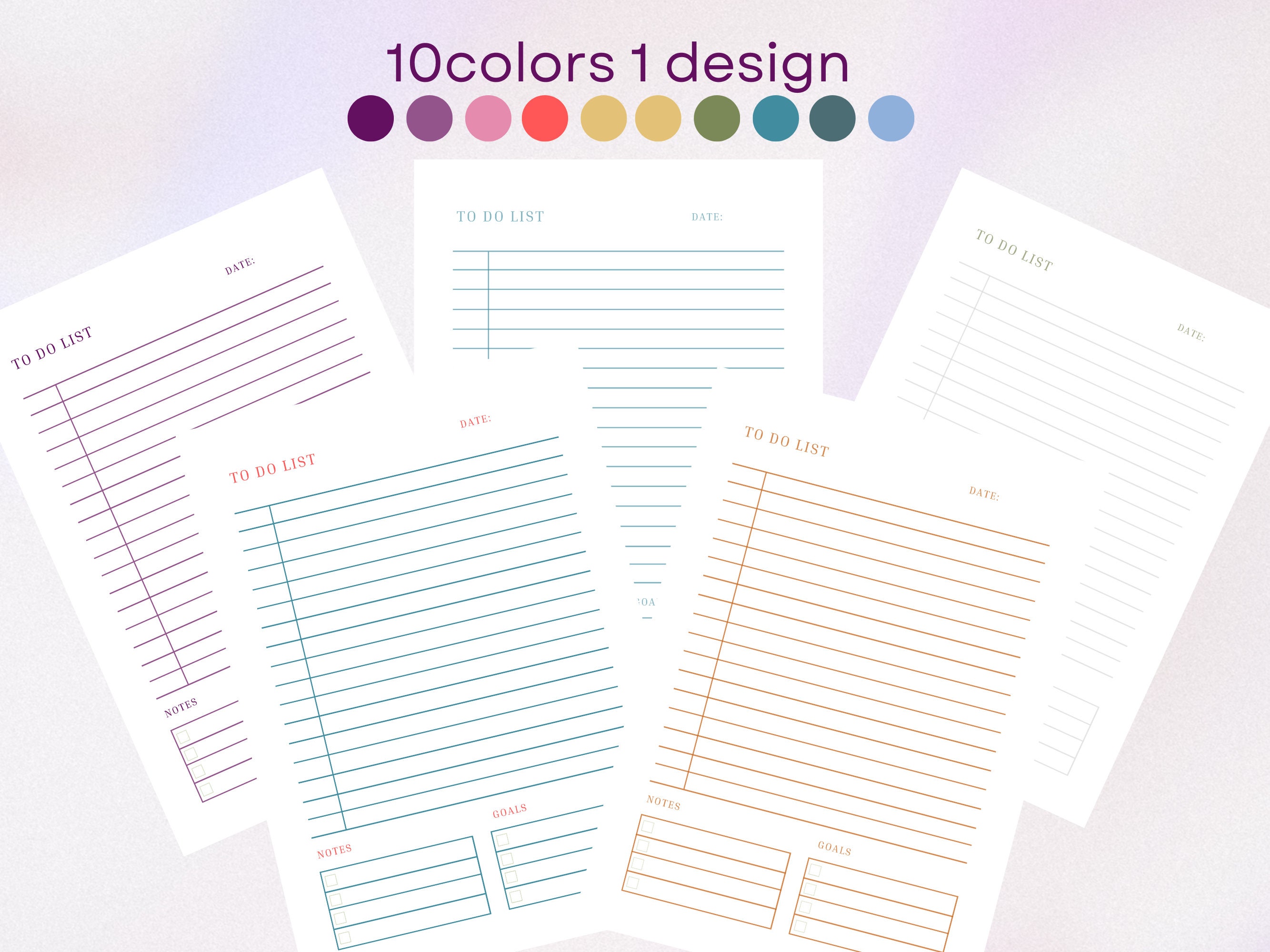 To Do List Printable PDF Colored to Do List PNG Planner Checklist Task ...