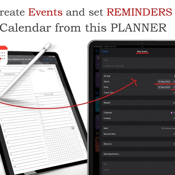 Goodnotes Planner With Apple Calendar - Etsy