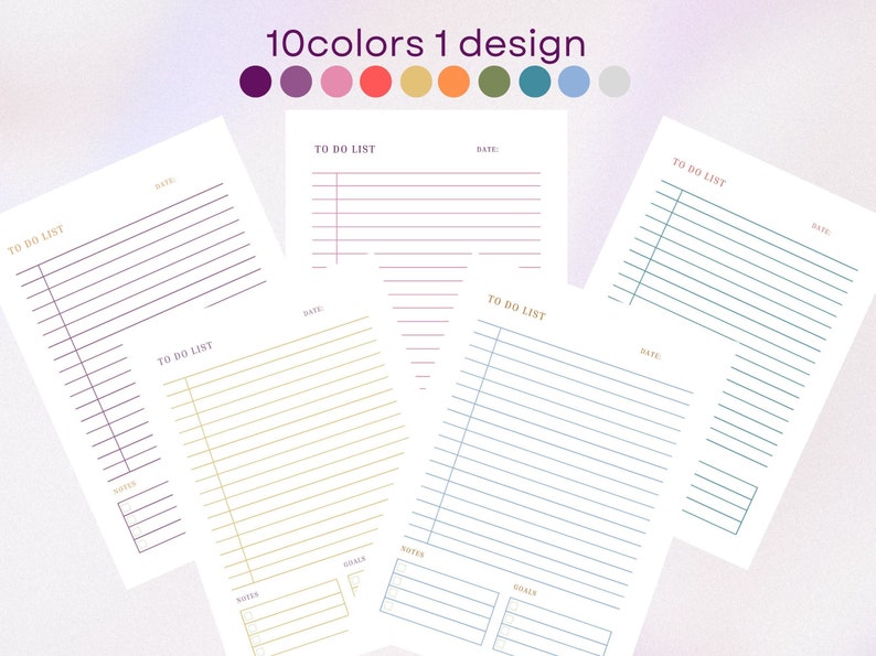 To Do List Printable PDF Colored to Do List PNG Planner Checklist Task ...