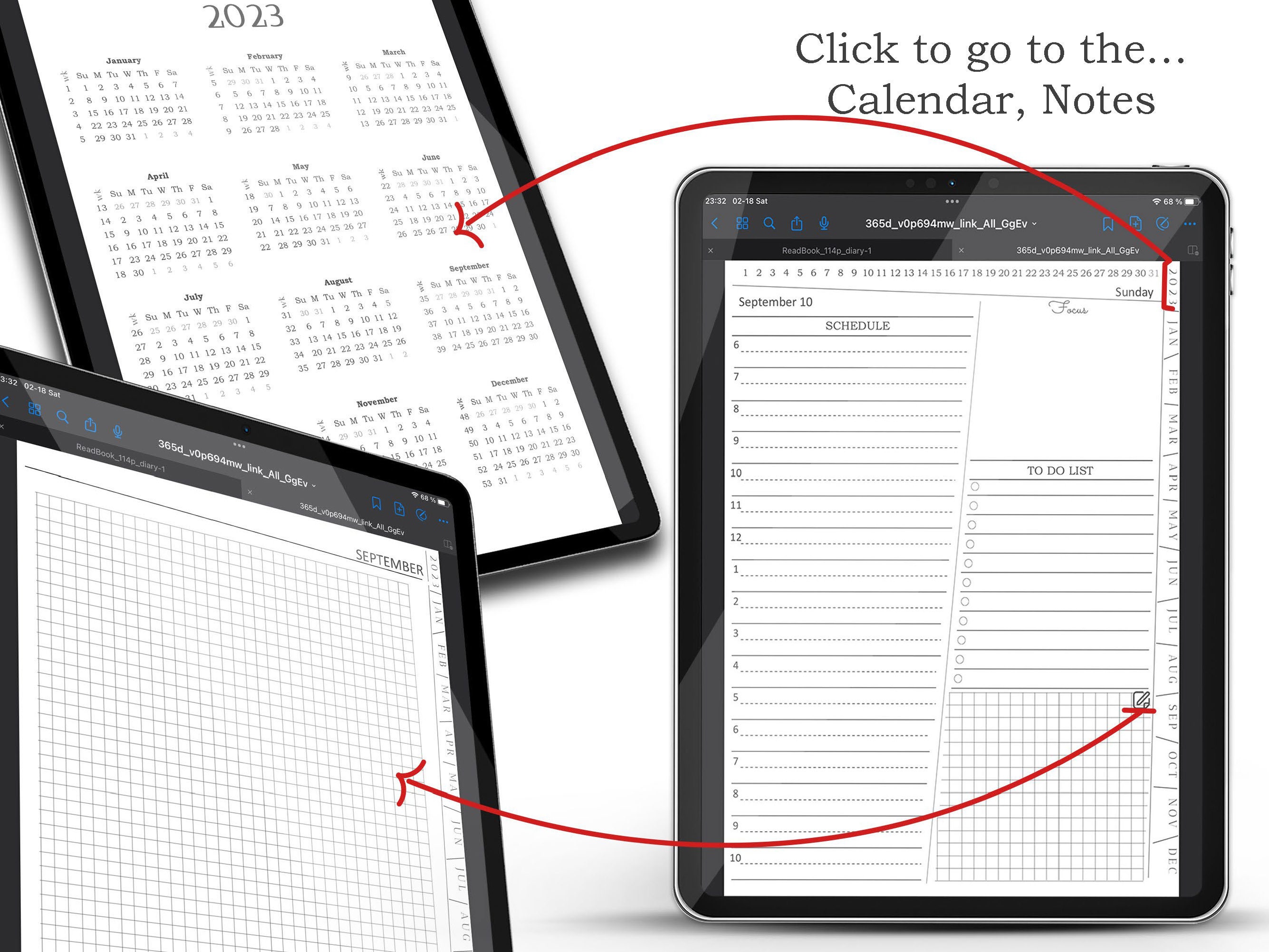 Digital Planner 2024 2023 With Links to Google Calendar - Etsy