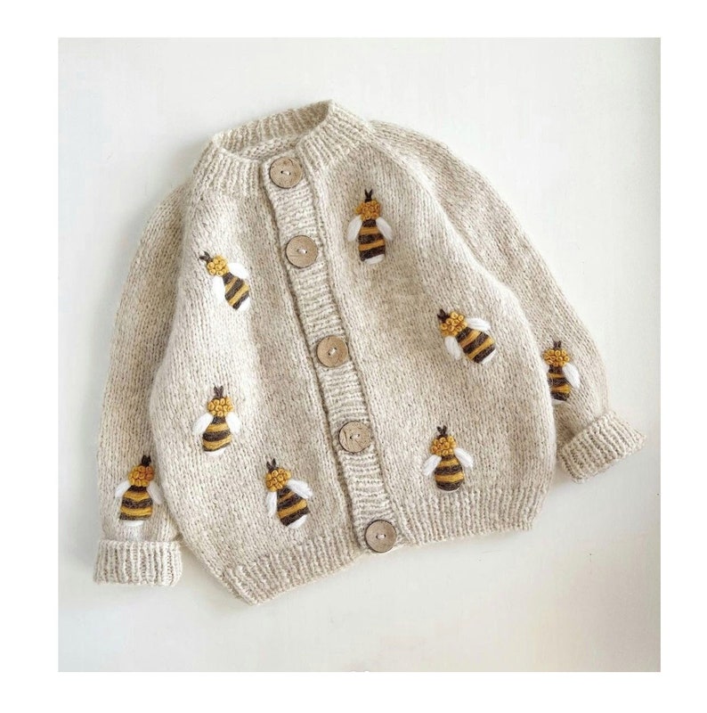 Crochet Bee Crochet Cardigan for Kids, Girls Alpaca Sweater, Honey Bee ...
