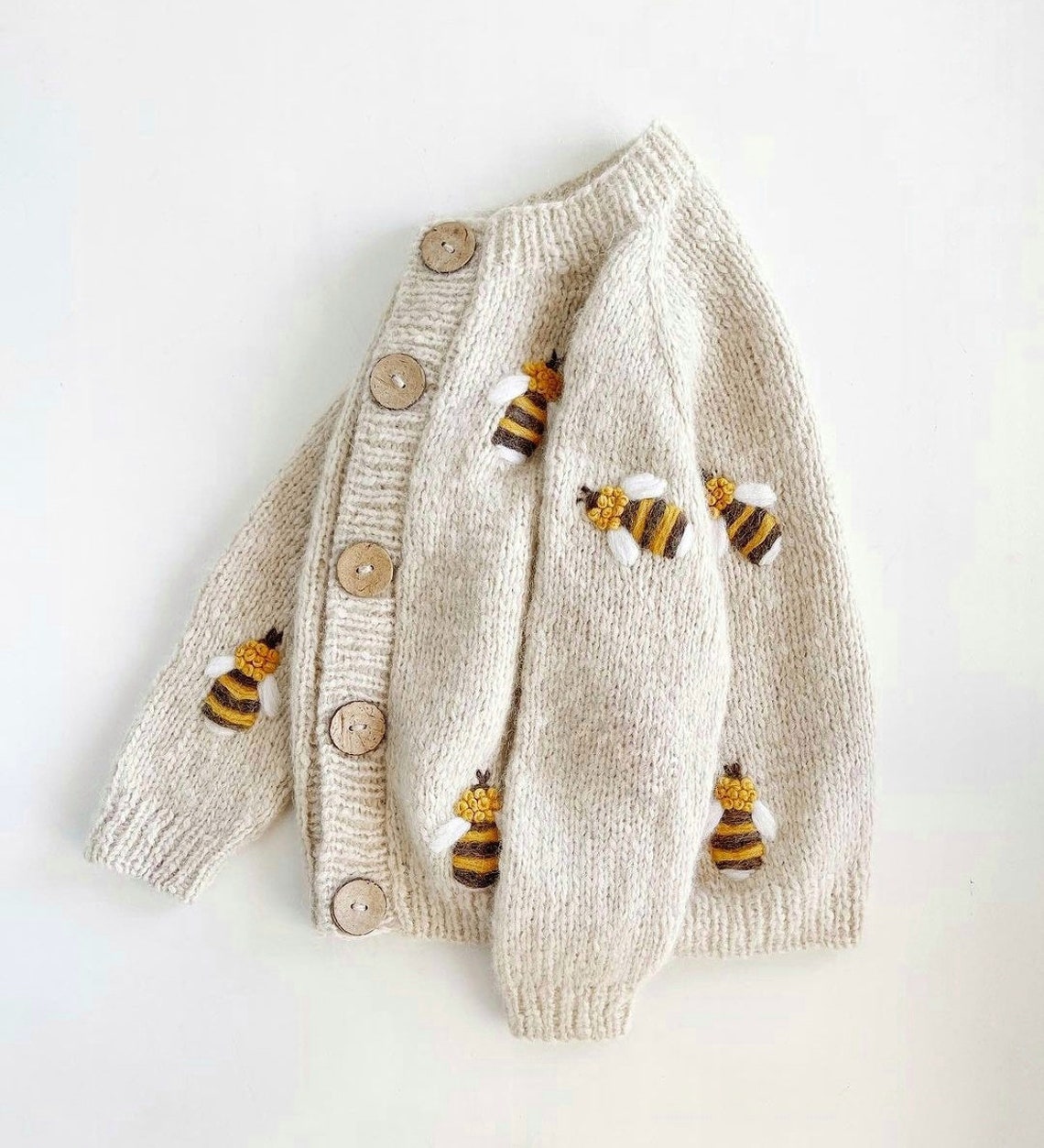 Crochet Bee Crochet Cardigan for Kids, Girls Alpaca Sweater, Honey Bee ...