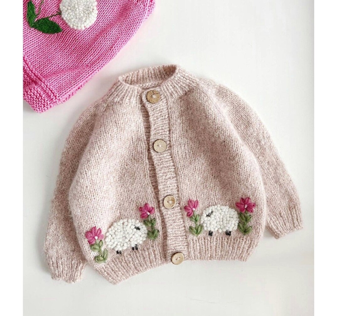 Sheep Sweater Lamb Baby Cardigan Crochet Cardigan for Baby Fox Print ...