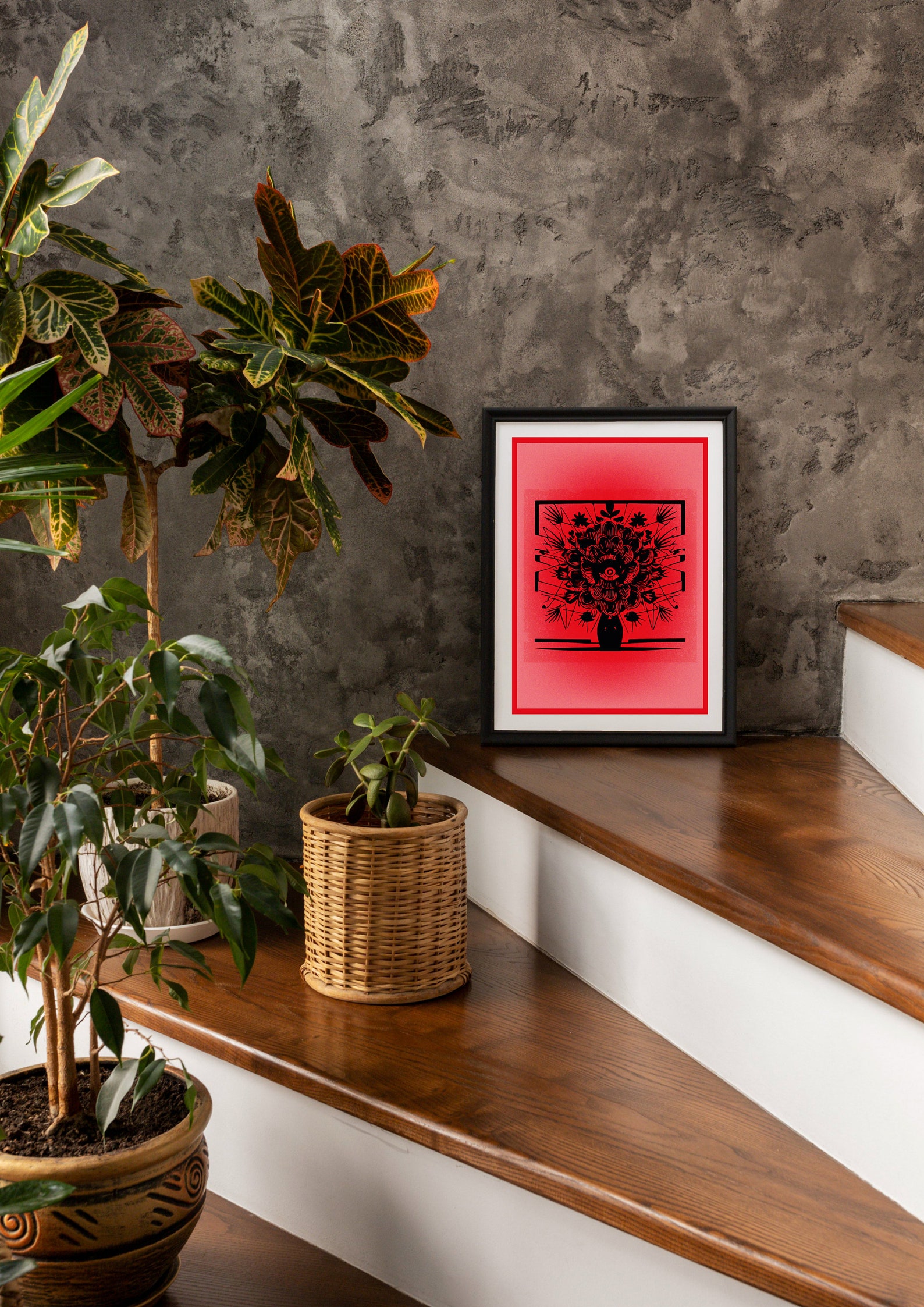 Surreal Wall Art Red Moody Art Print Weird Art Download - Etsy