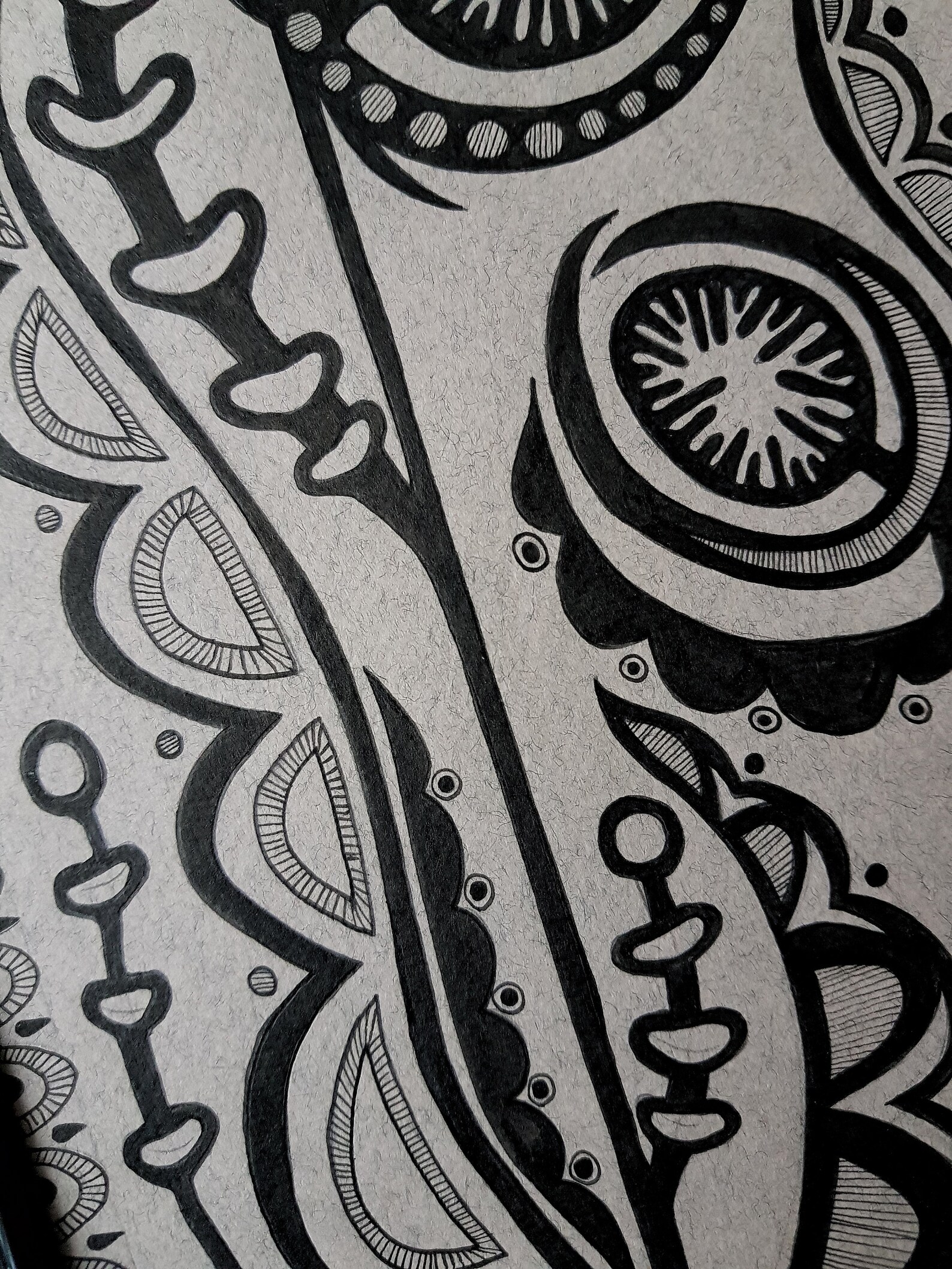 Folklore Drawing Botanical Monochrome Original Folkart in A4 Size ...