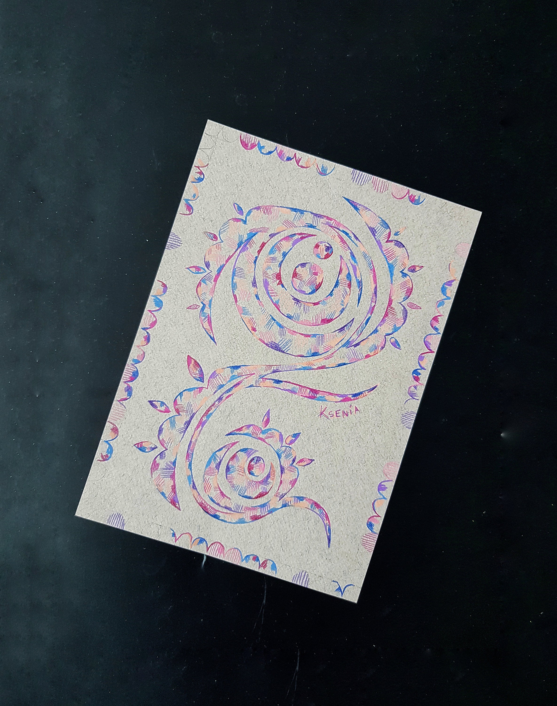 Lavander Watercolor Pencil Drawing Original | Light Purple Artwork ...