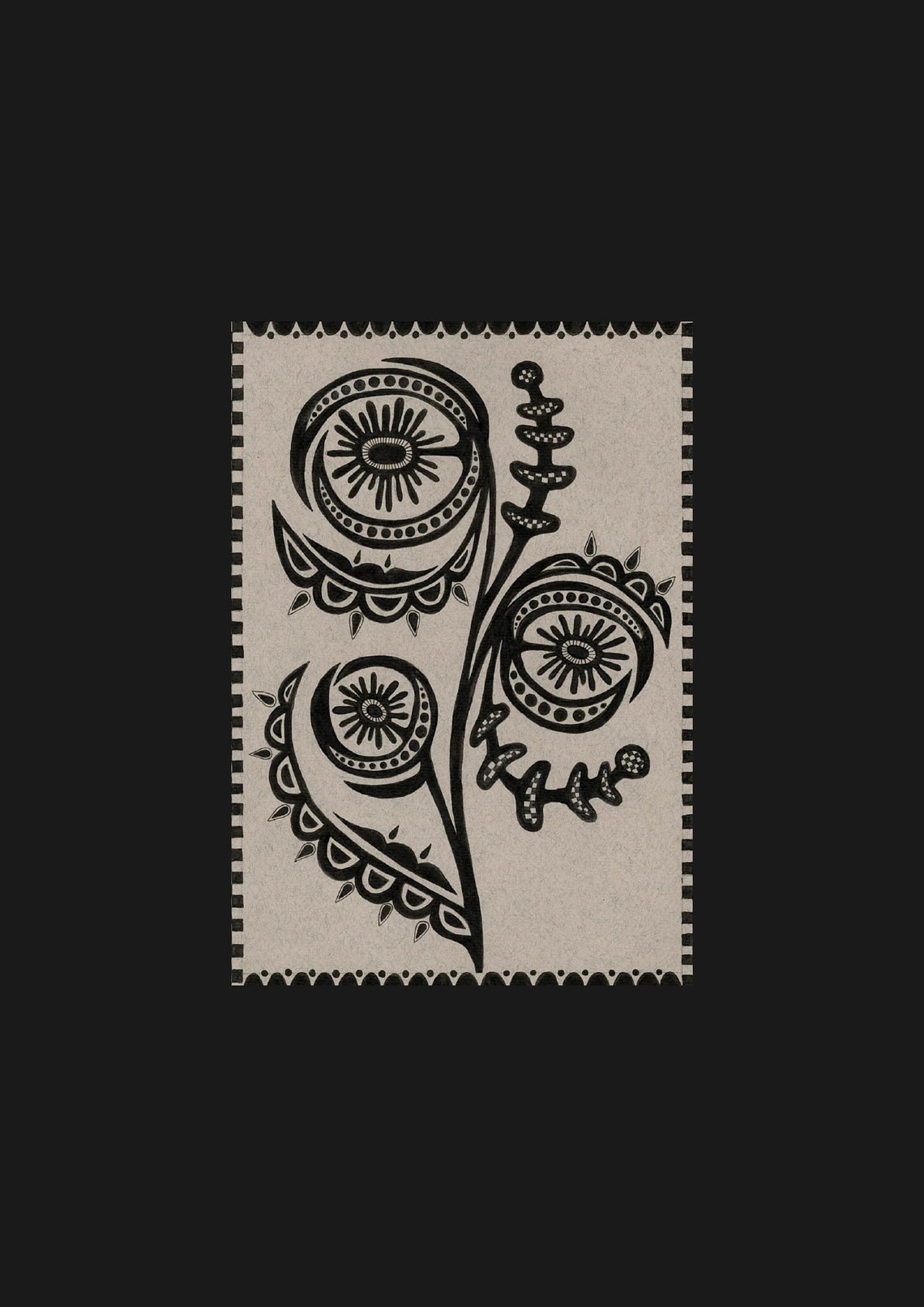 Fine Art Print of Folklore Drawing Print of Original Folk Art in A4 ...