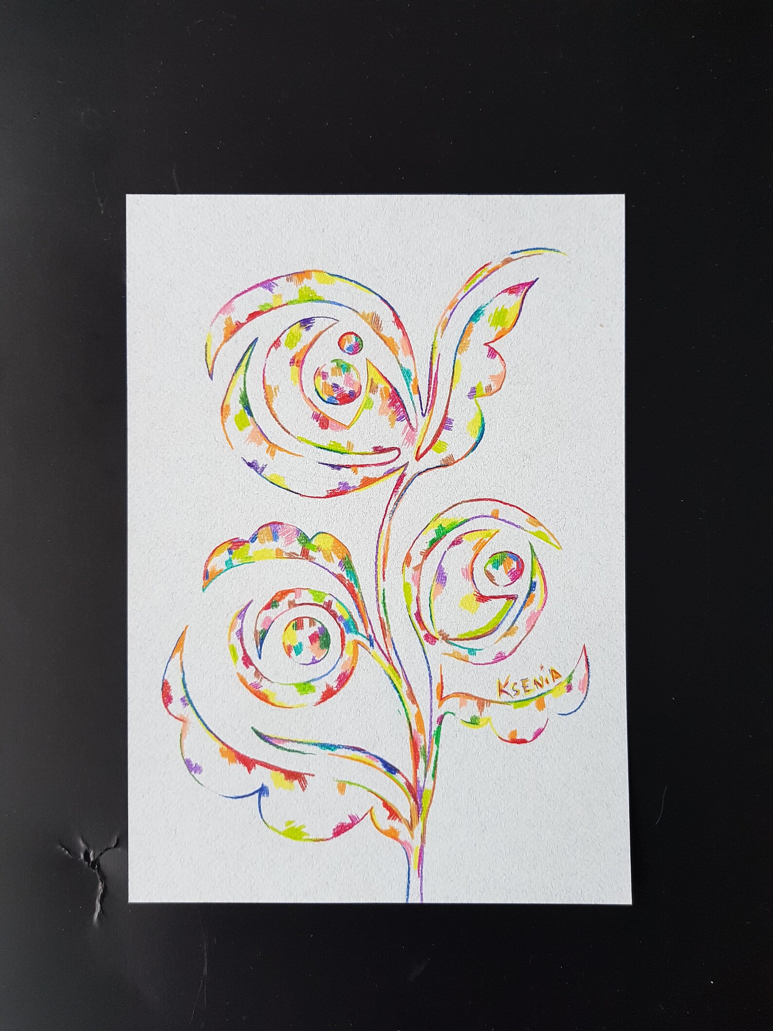 Colourful Flower Drawing Original Art A4 Size Paper and - Etsy