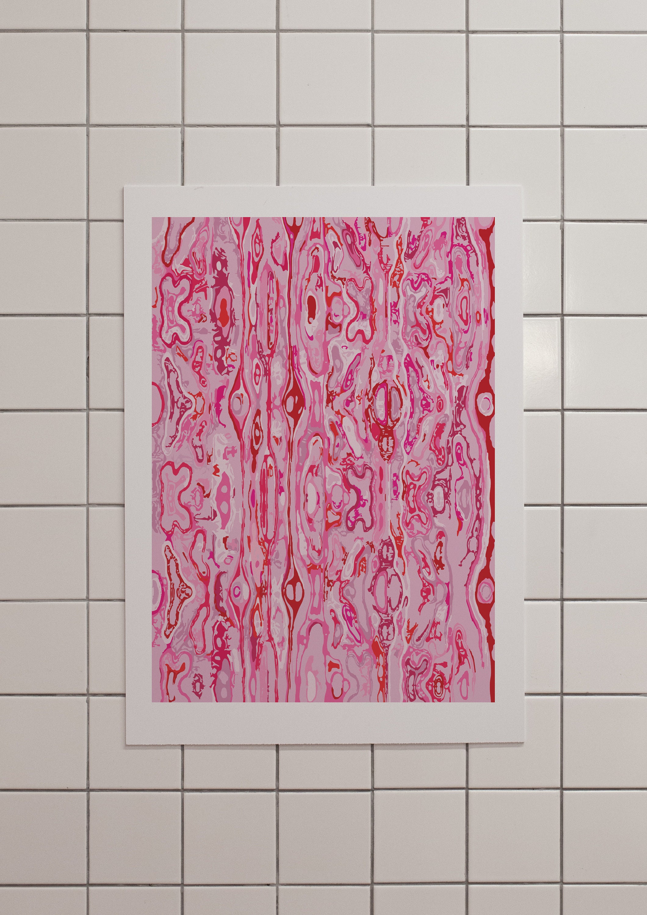 Pink and Red Wall Art Poster Abstract Maximalist Decor Art - Etsy
