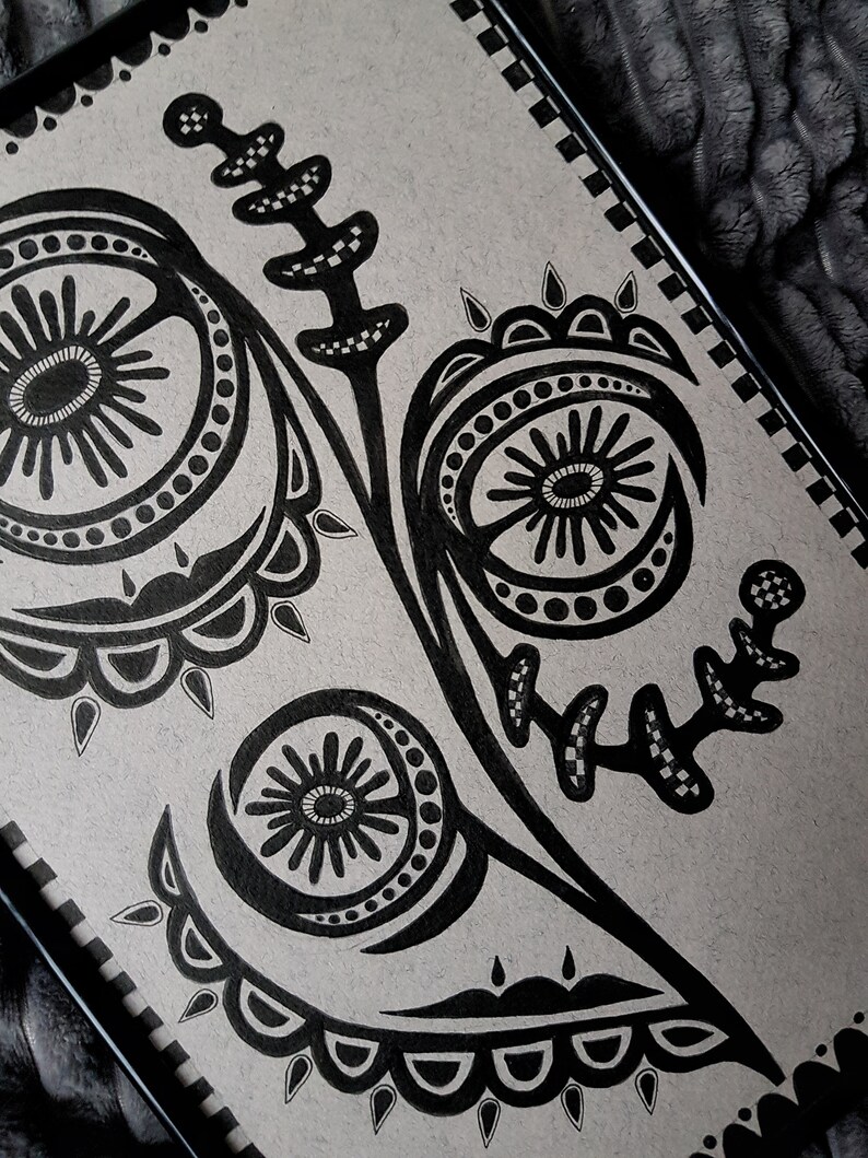 Folklore Drawing Original Folk Art in A4 Size Slavic Pagan Art Original ...