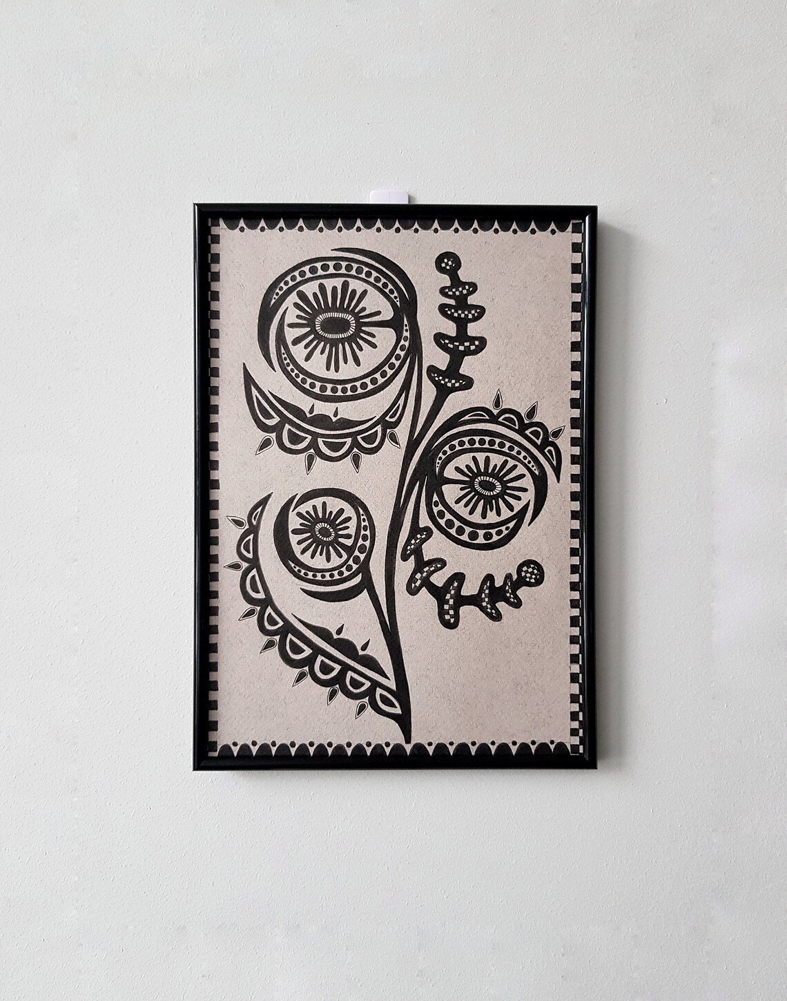 Folklore Drawing Original Folk Art in A4 Size Slavic Pagan Art Original ...