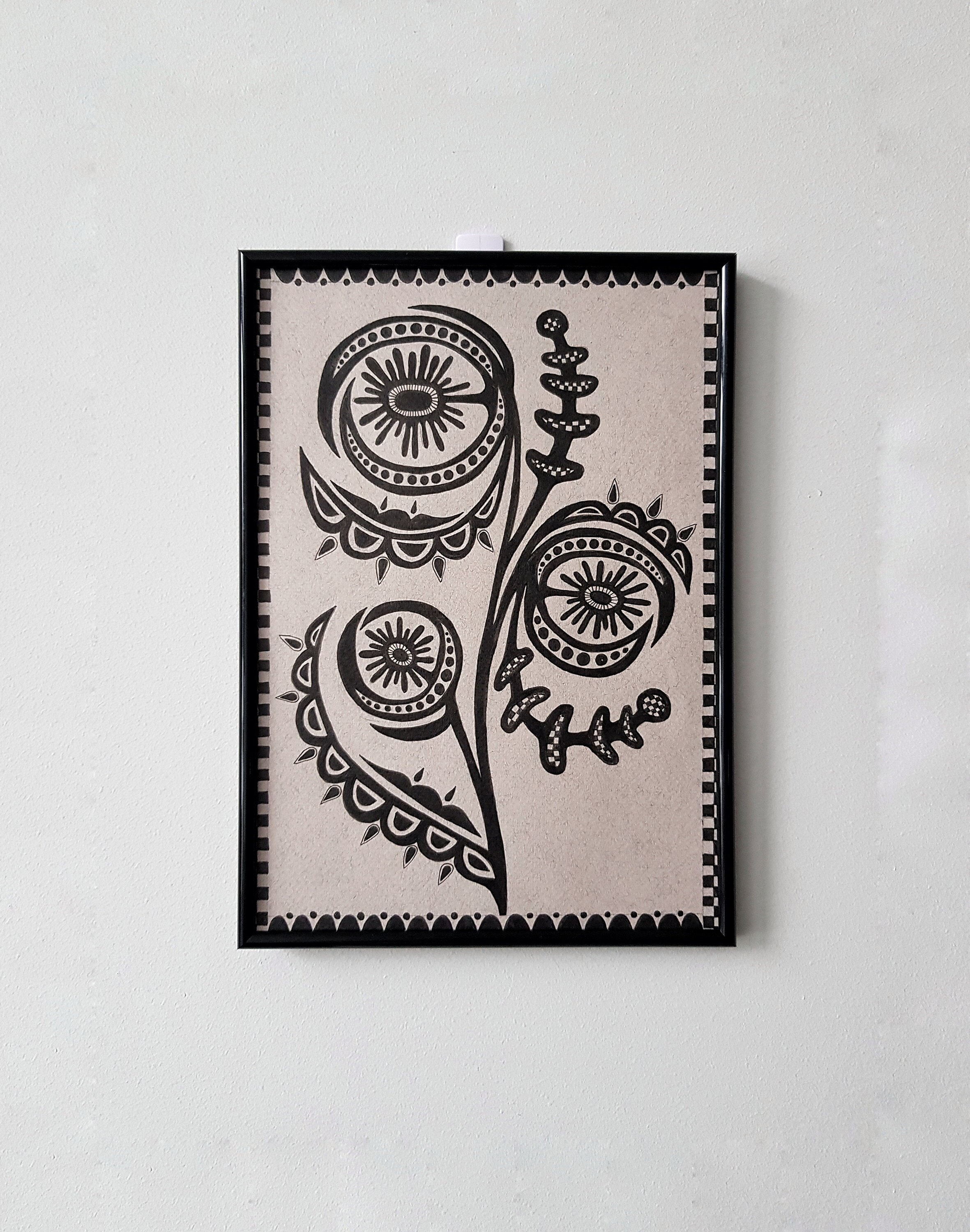 Folklore Drawing Original Folk Art in A4 Size Slavic Pagan Art Original ...