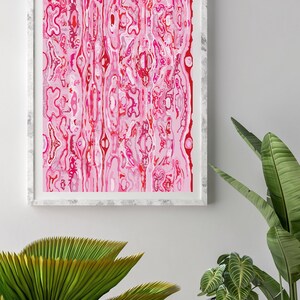Pink and Red Wall Art Poster Abstract Maximalist Decor Art - Etsy