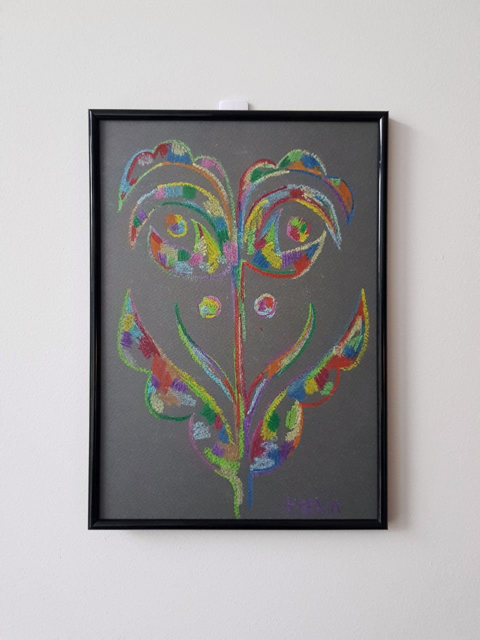 Floral Folklore Drawing Original Naive Botanical Artwork in A4 Size ...