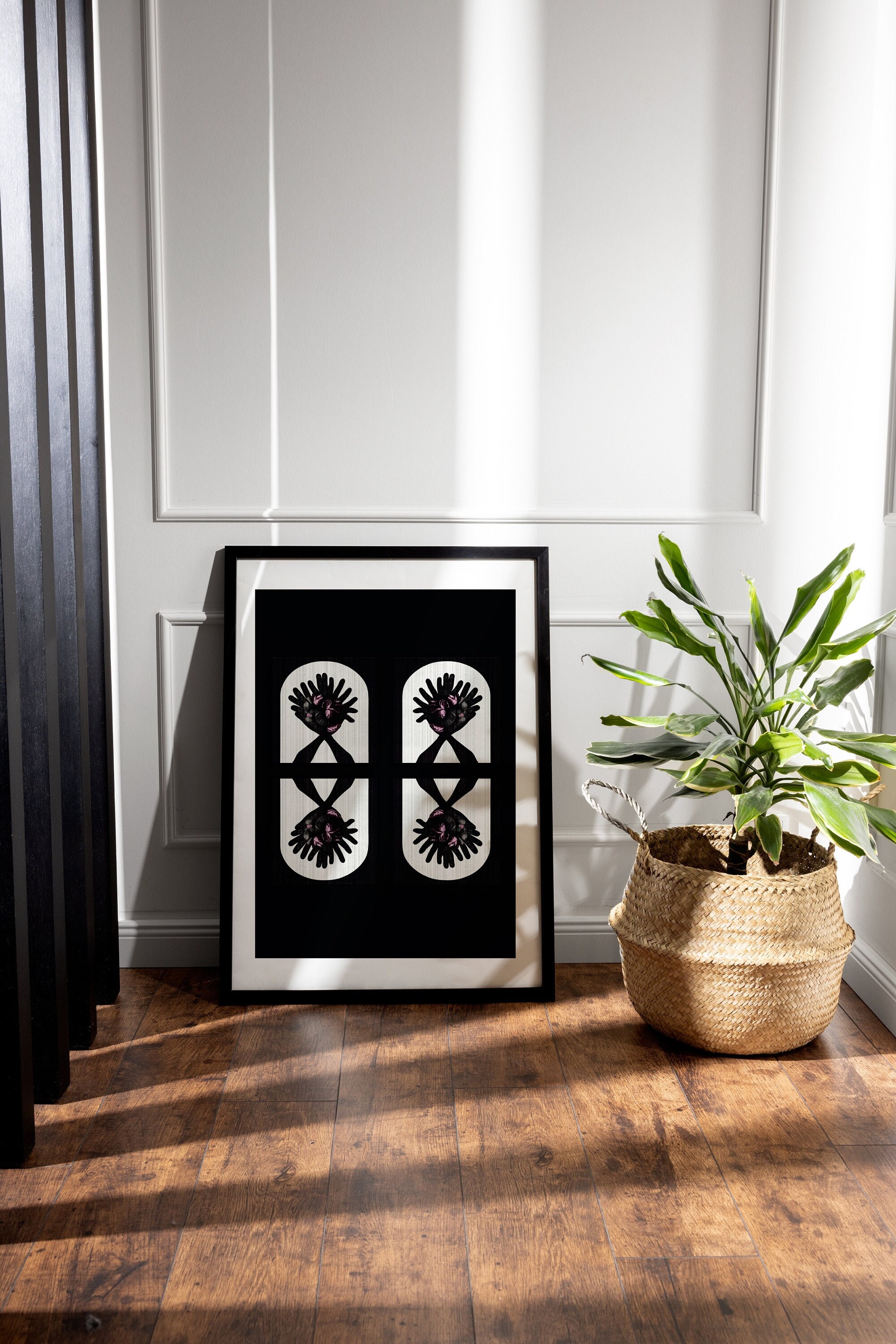 Surreal Dark Art Print Hands With Flowers Tactile Flower Gothic Decor ...
