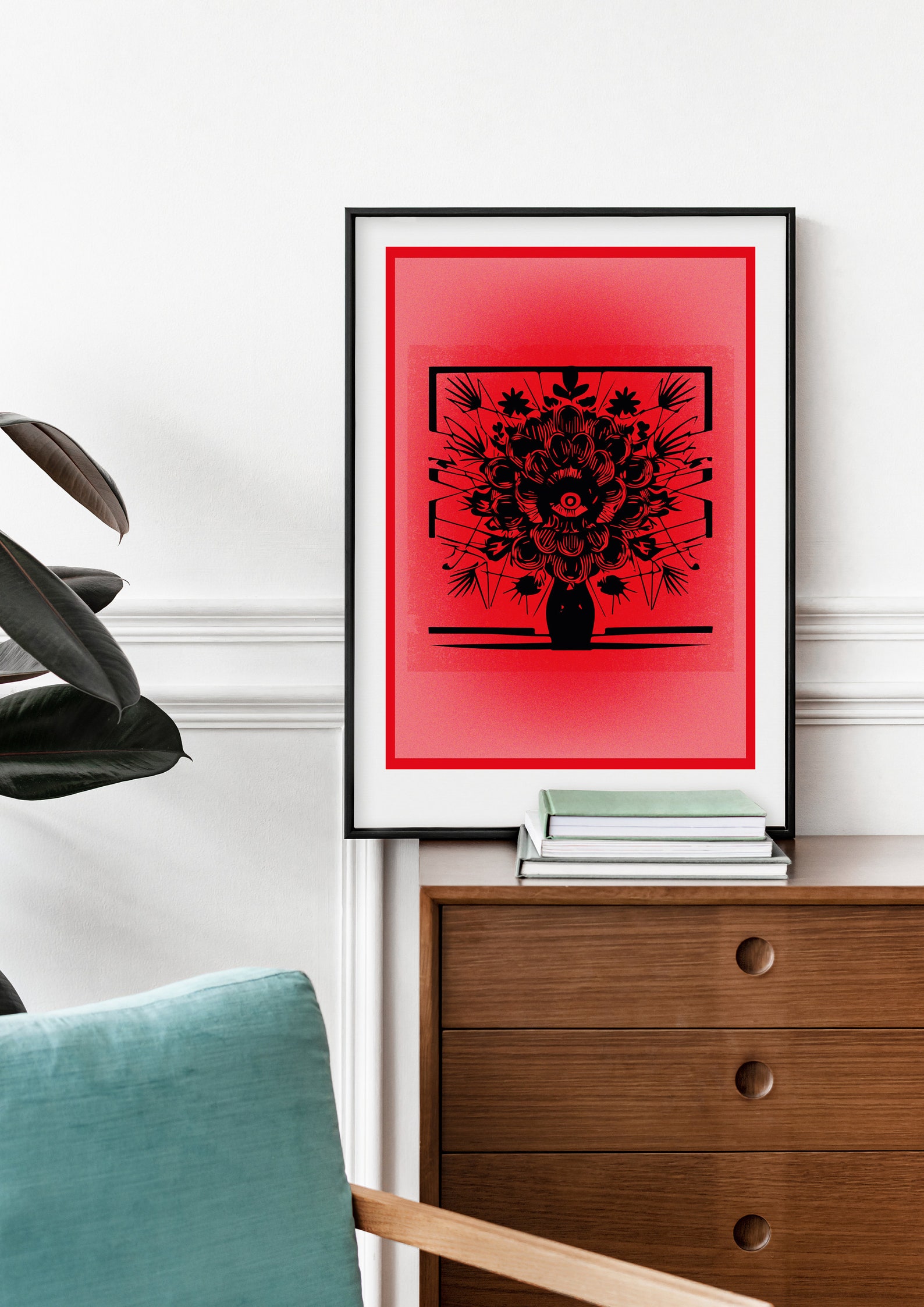 Surreal Wall Art Red Moody Art Print Weird Art Download - Etsy