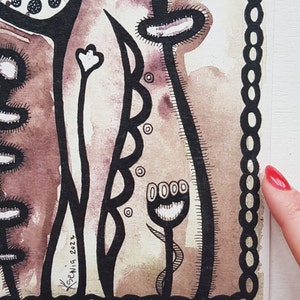 Fine Art Giclee Print of Folklore Drawing Folk Art in A4 - Etsy