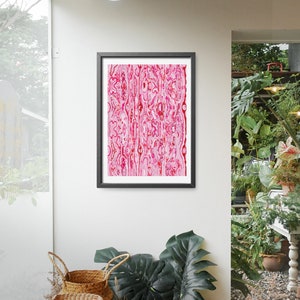 Pink and Red Wall Art Poster Abstract Maximalist Decor Art Print ...
