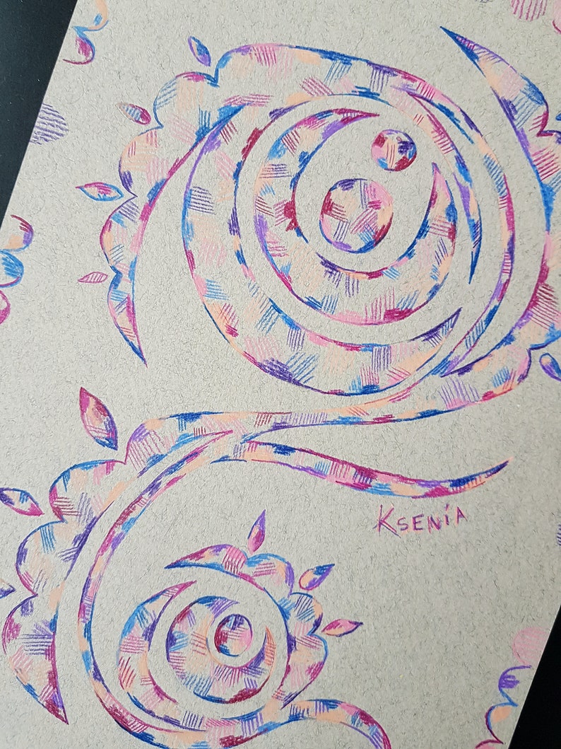 Lavander Watercolor Pencil Drawing Original | Light Purple Artwork ...