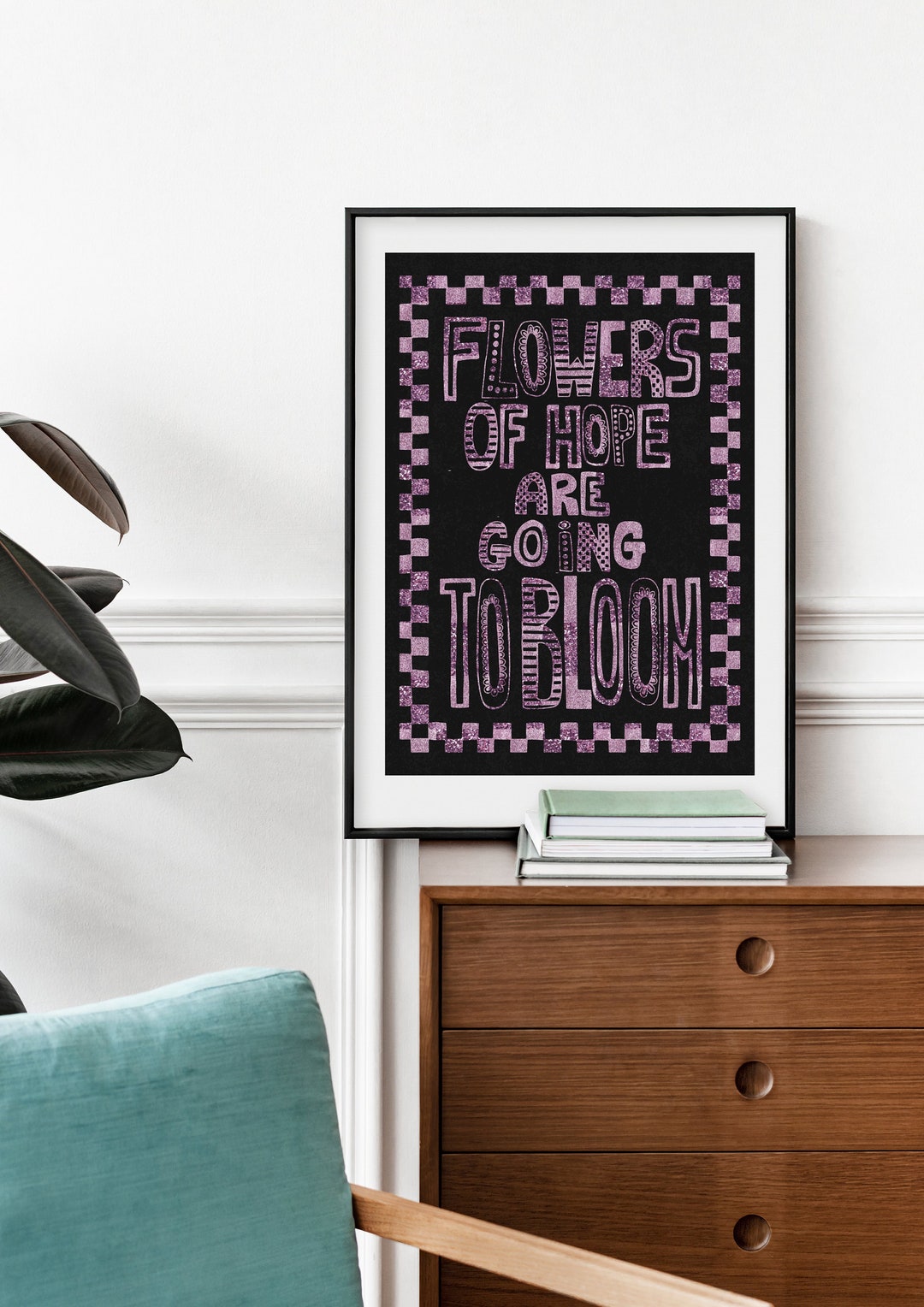 Black & Pink Glitter Typography Poster Maximalist Moody Barbiecore ...