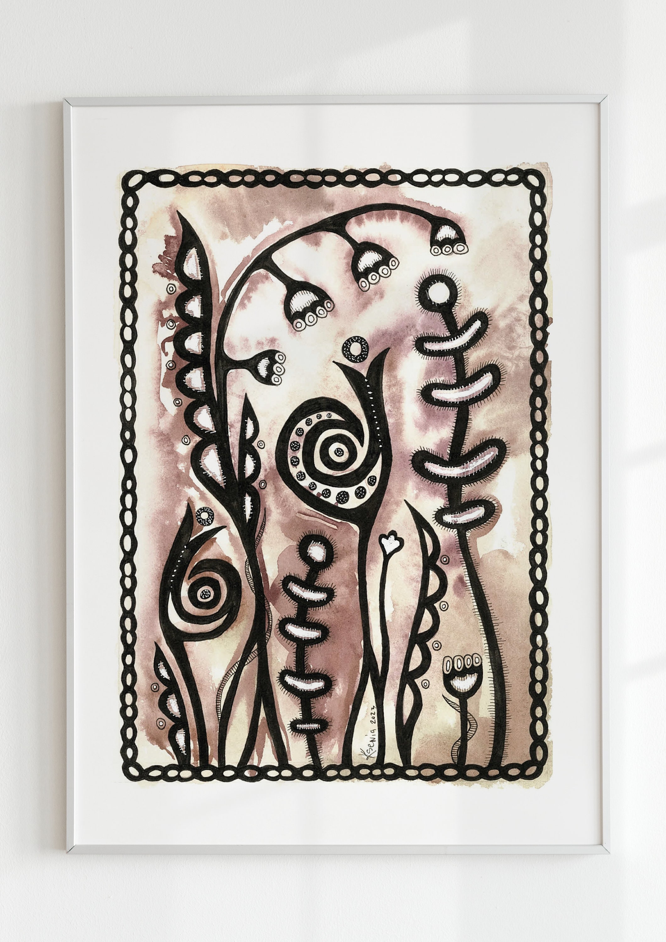 Fine Art Giclee Print of Folklore Drawing Folk Art in A4 Size Slavic ...