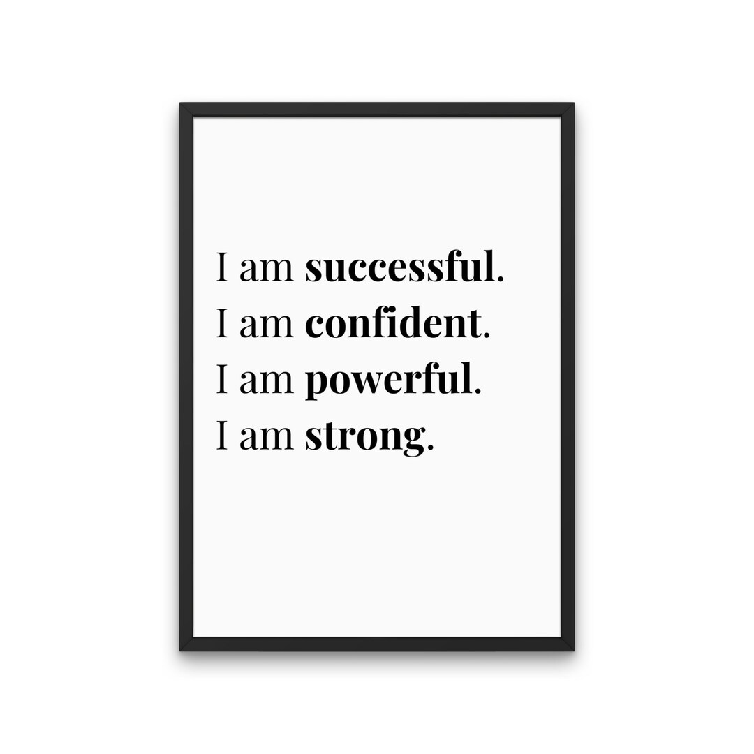 Minimalist Positive Print, Home Decor, Office Decor, Self Love, Law of ...