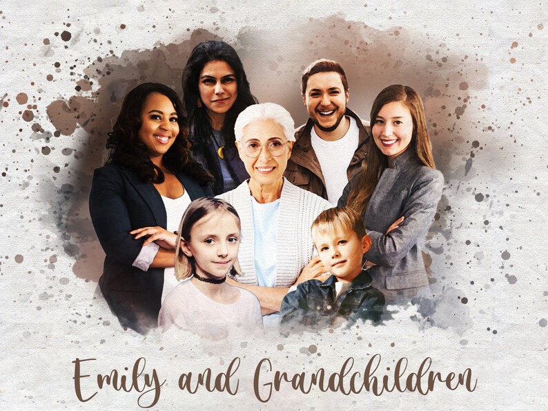 Personalized Family Portrait by Adding Loved Ones, Digital and Canvas ...