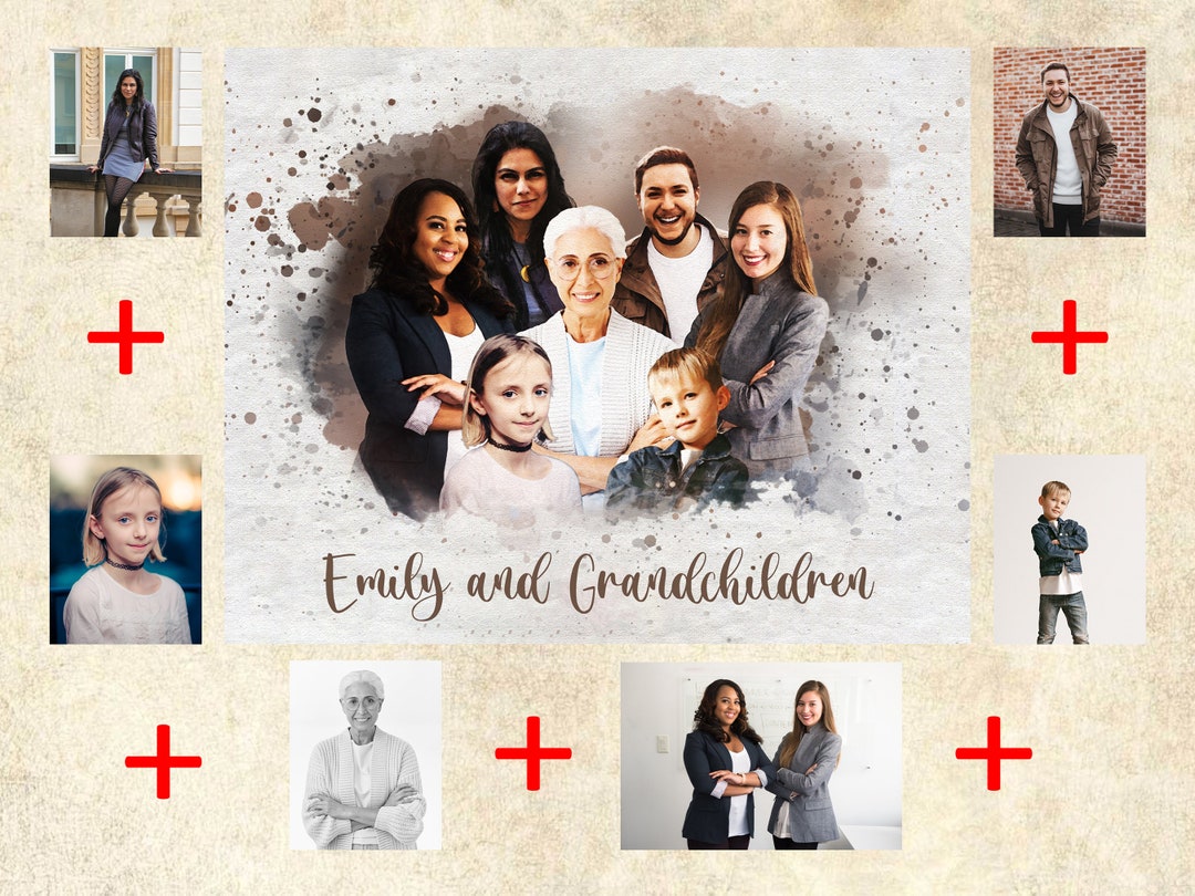 Personalized Family Portrait by Adding Loved Ones, Digital and Canvas ...