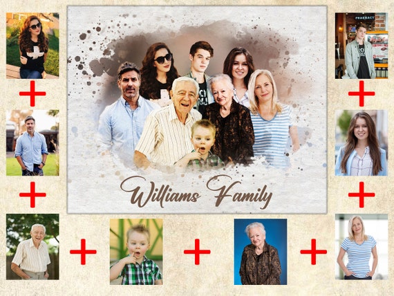 Digital Custom Family Portrait Painting From Photo Family - Etsy