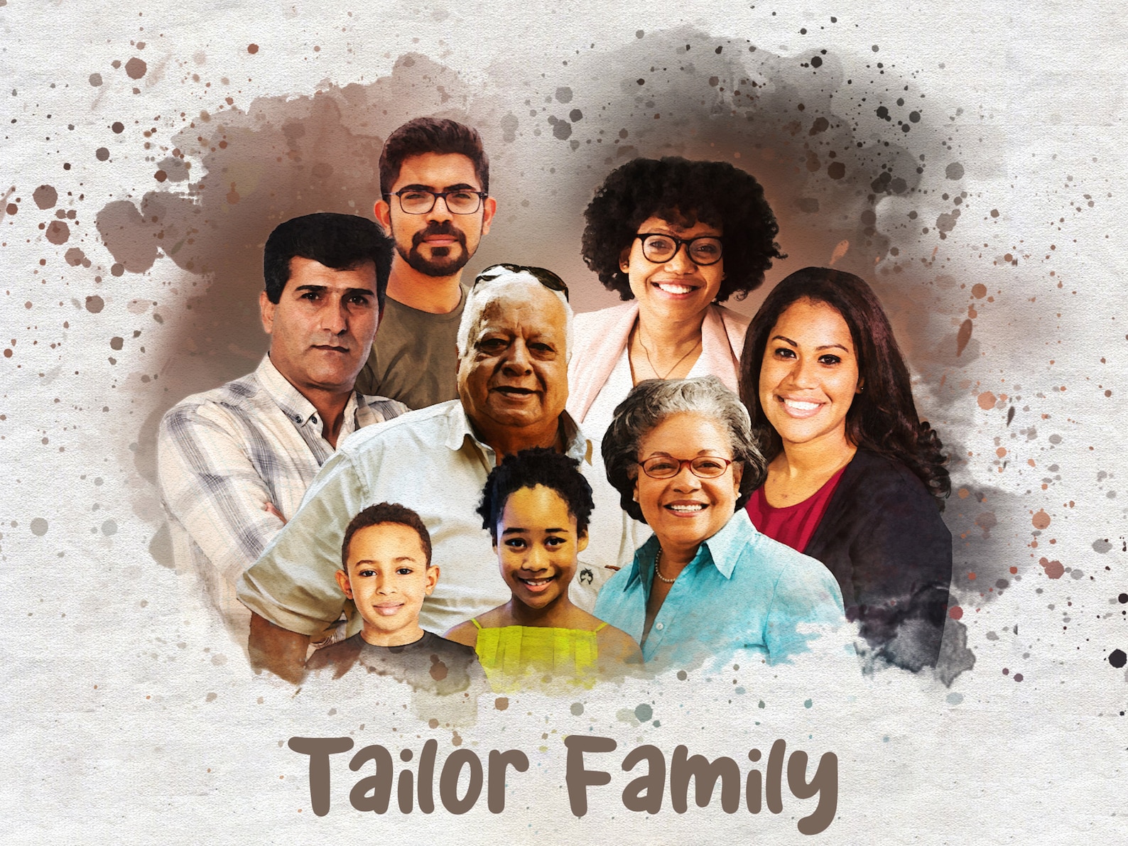 Personalized Family Portrait by Adding Loved Ones, Digital and Canvas ...