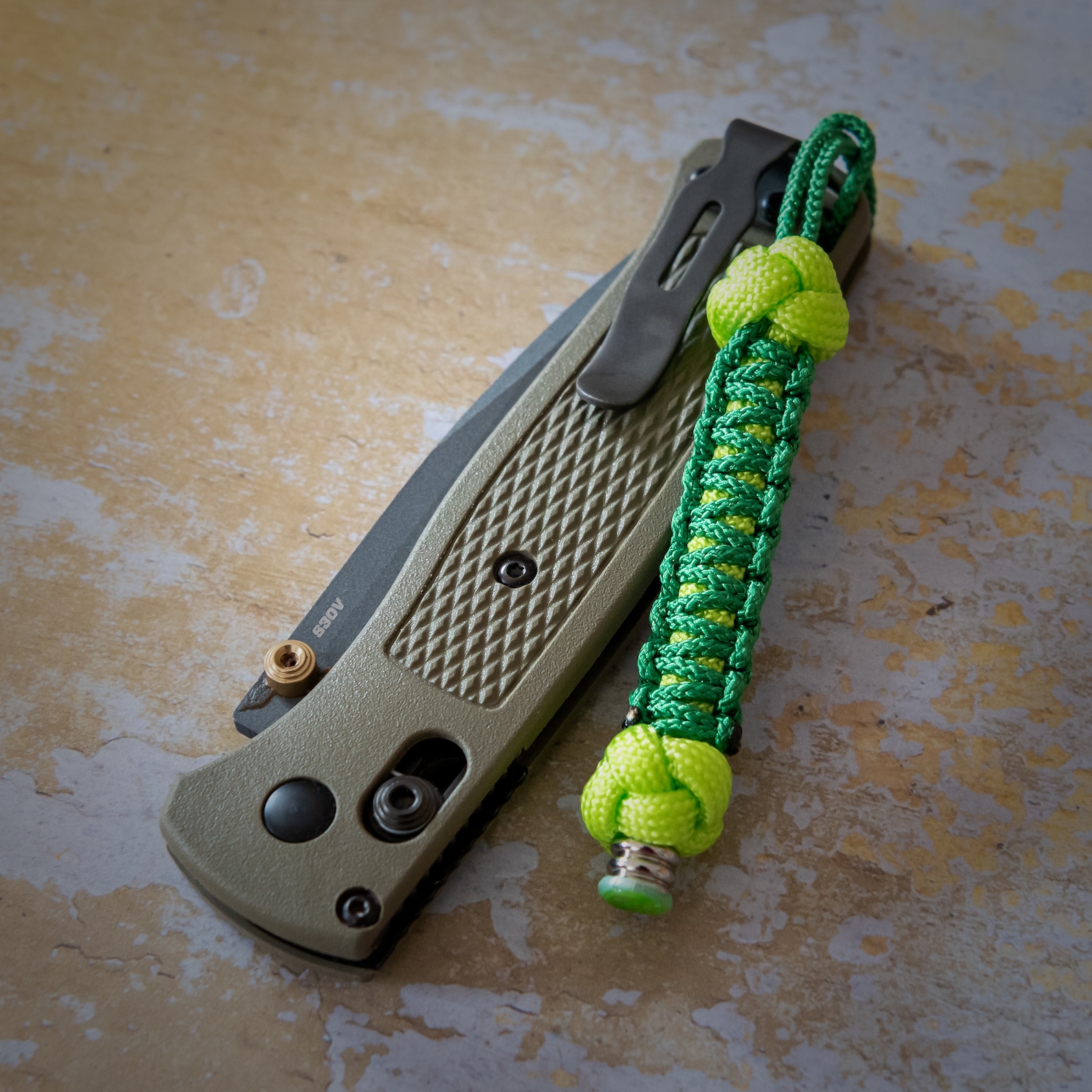 Practicalix Paracord Short Lanyard Holder Knife Keys Metal Bead Unique Vivid Colours Handmade ...