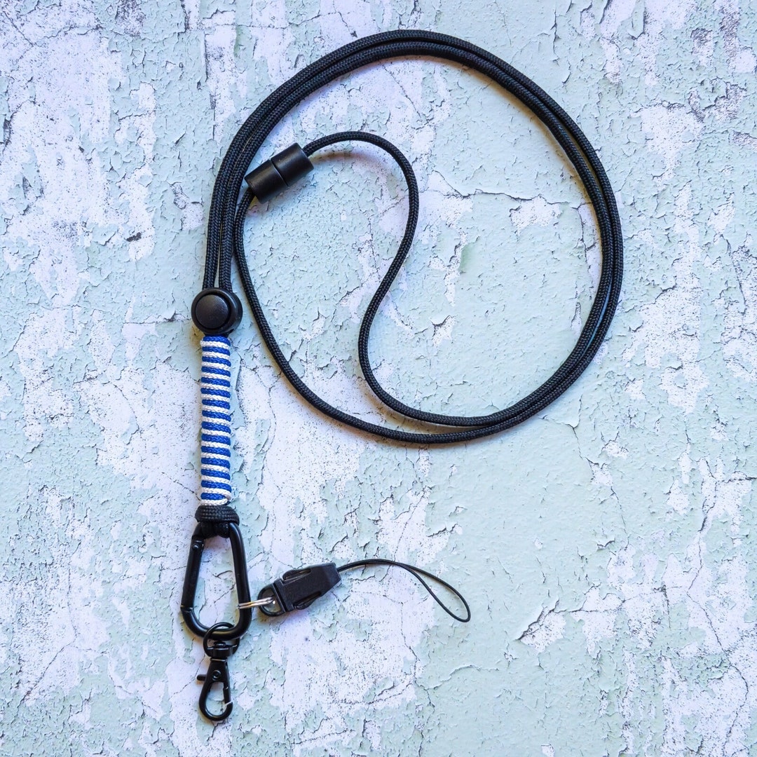 Adjustable Paracord Neck Lanyard Ring 2 Colors Safety Breakaway ...