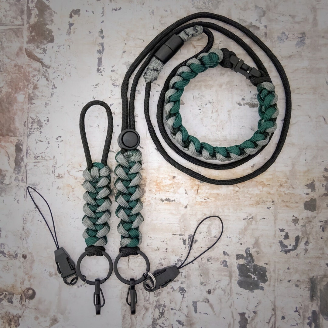 Practicalix Paracord Hand Neck Lanyard Keychain Bracelet Set Custom ...