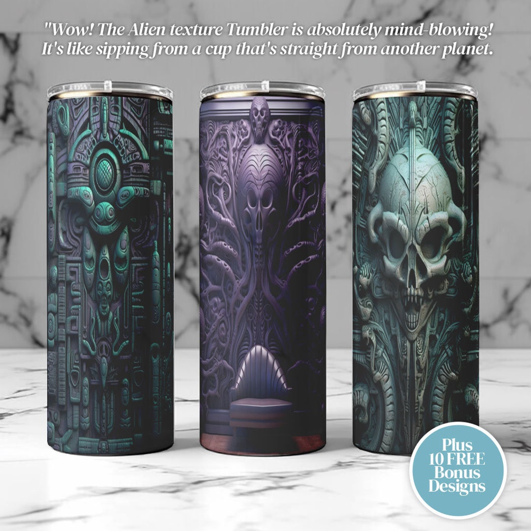 4 X Alien Texture Tumbler Wrap 20oz Skinny Tumbler Sublimation Designs ...