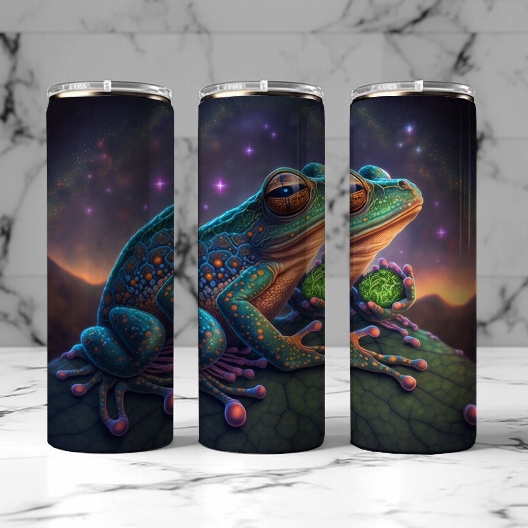 Frog Tumbler Wrap PNG, Frog Png, Frog Lover Gift, Frog Clipart, Floral ...