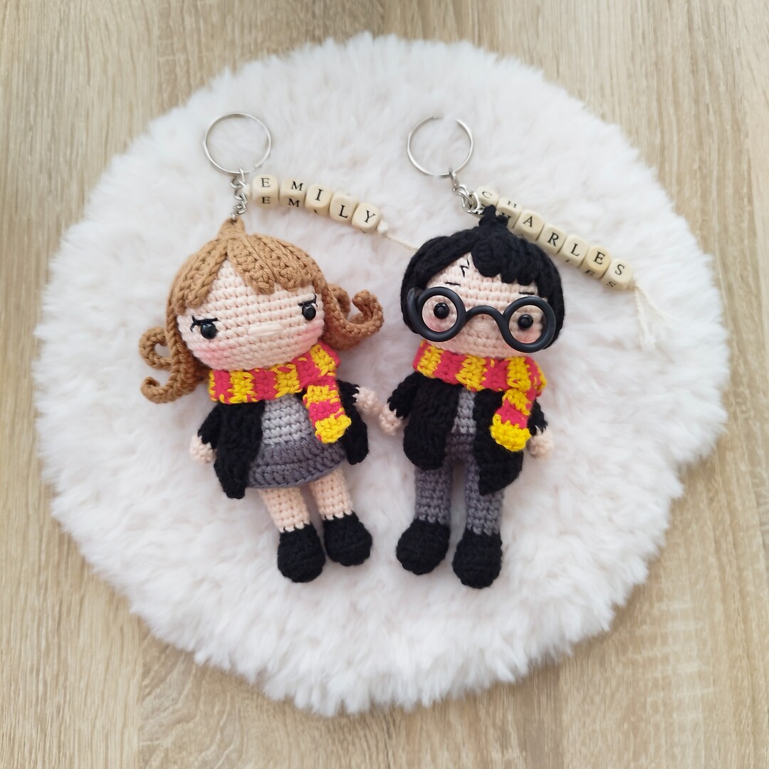 Crochet Wizard Keychain Personalized, Crochet Keychain, Name Keychain ...