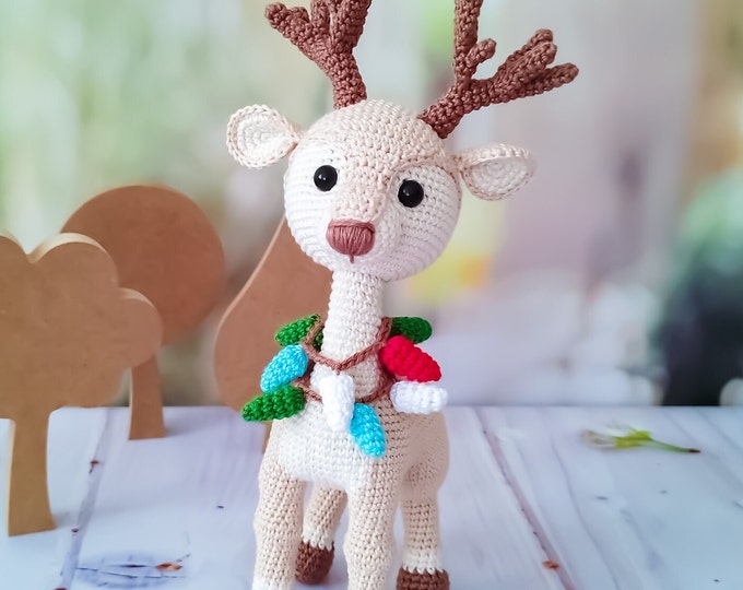 Amigurumi Reindeer, Crochet Reindeer, Flocked Deer, Reindeer Decor ...