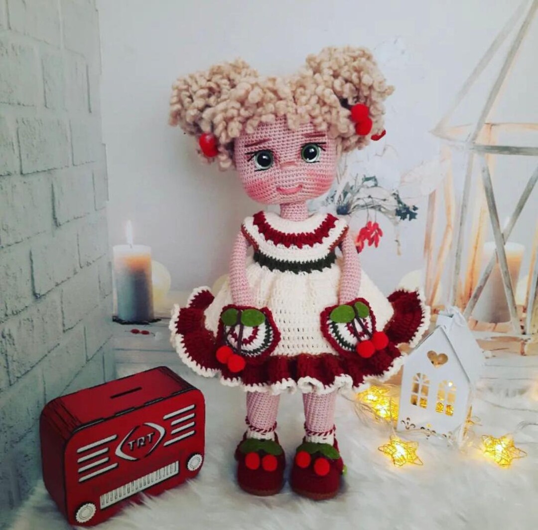 Crochet Doll Curly Clara, Amigurumi Doll, Granddaughter Gift, Crochet ...