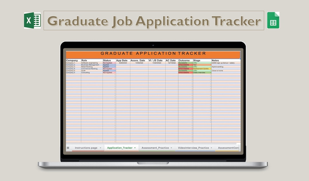 Graduate Job Application Tracker - Etsy
