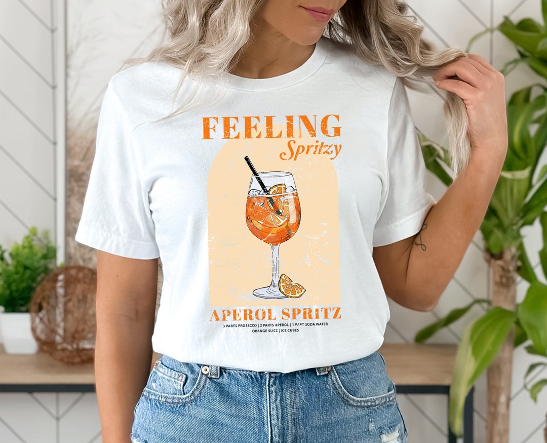 Aperol Spritz Shirt Feeling Spritzy • Summer T-shirt With Cocktail ...