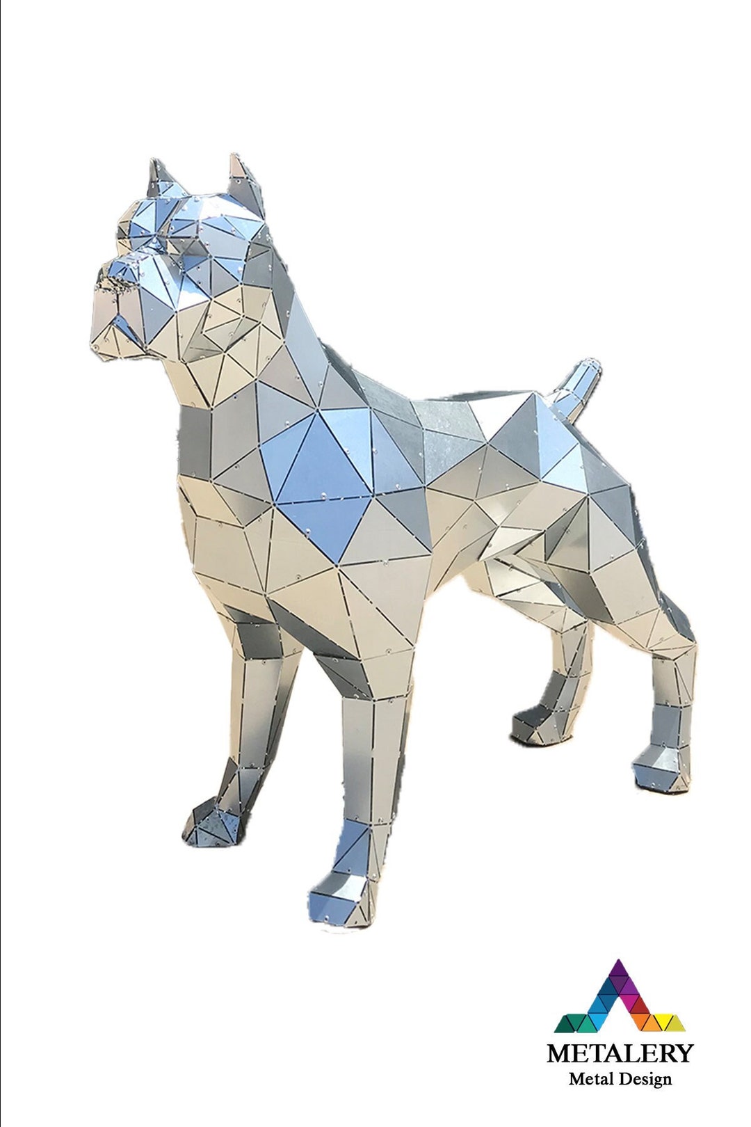 Handmade Metal Pitbull Dog Sculpture 3D Metal Art - Etsy