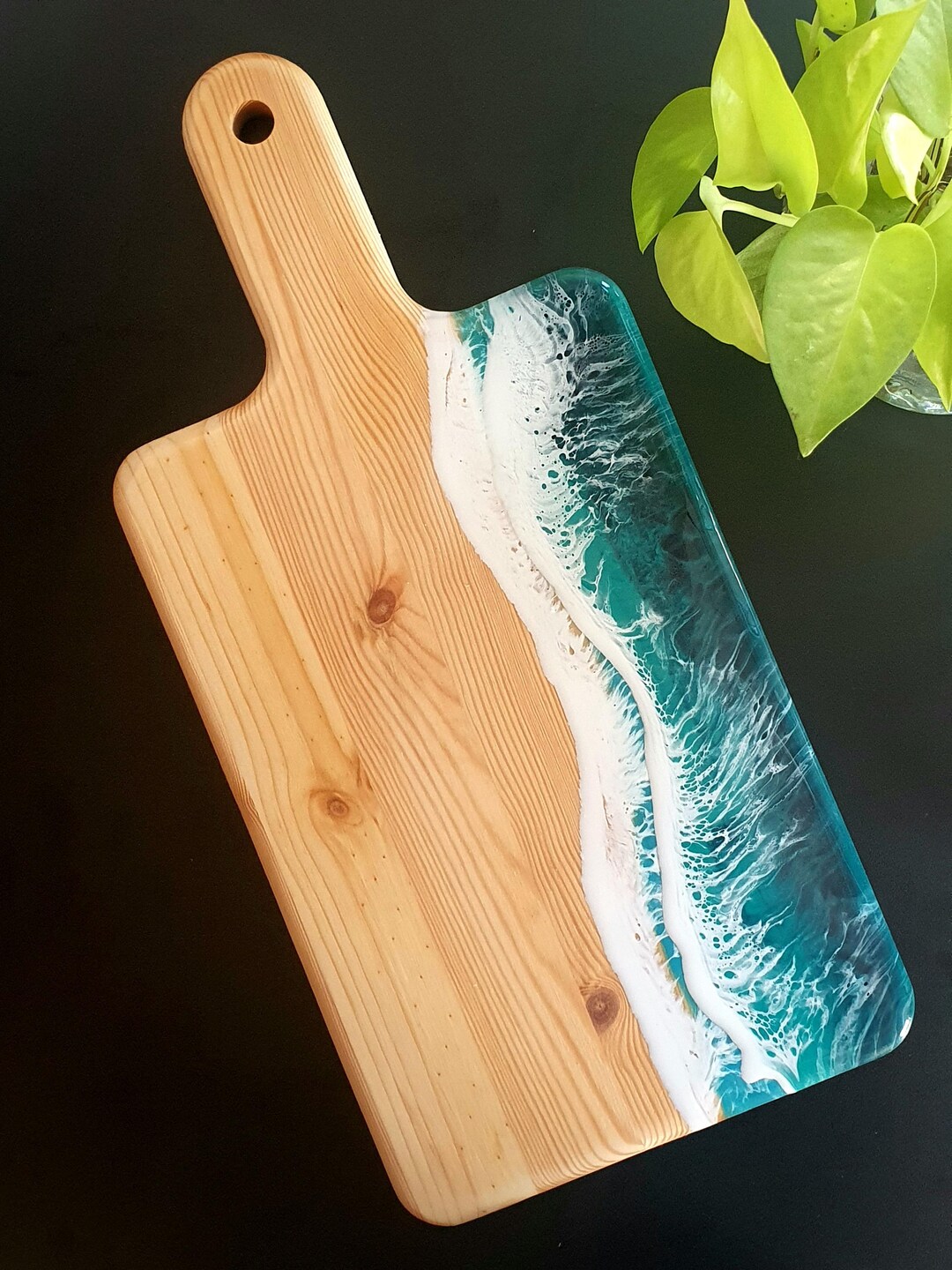 Ocean Resin Art Board, Large Resin Serving Platter, Chopping Board ...