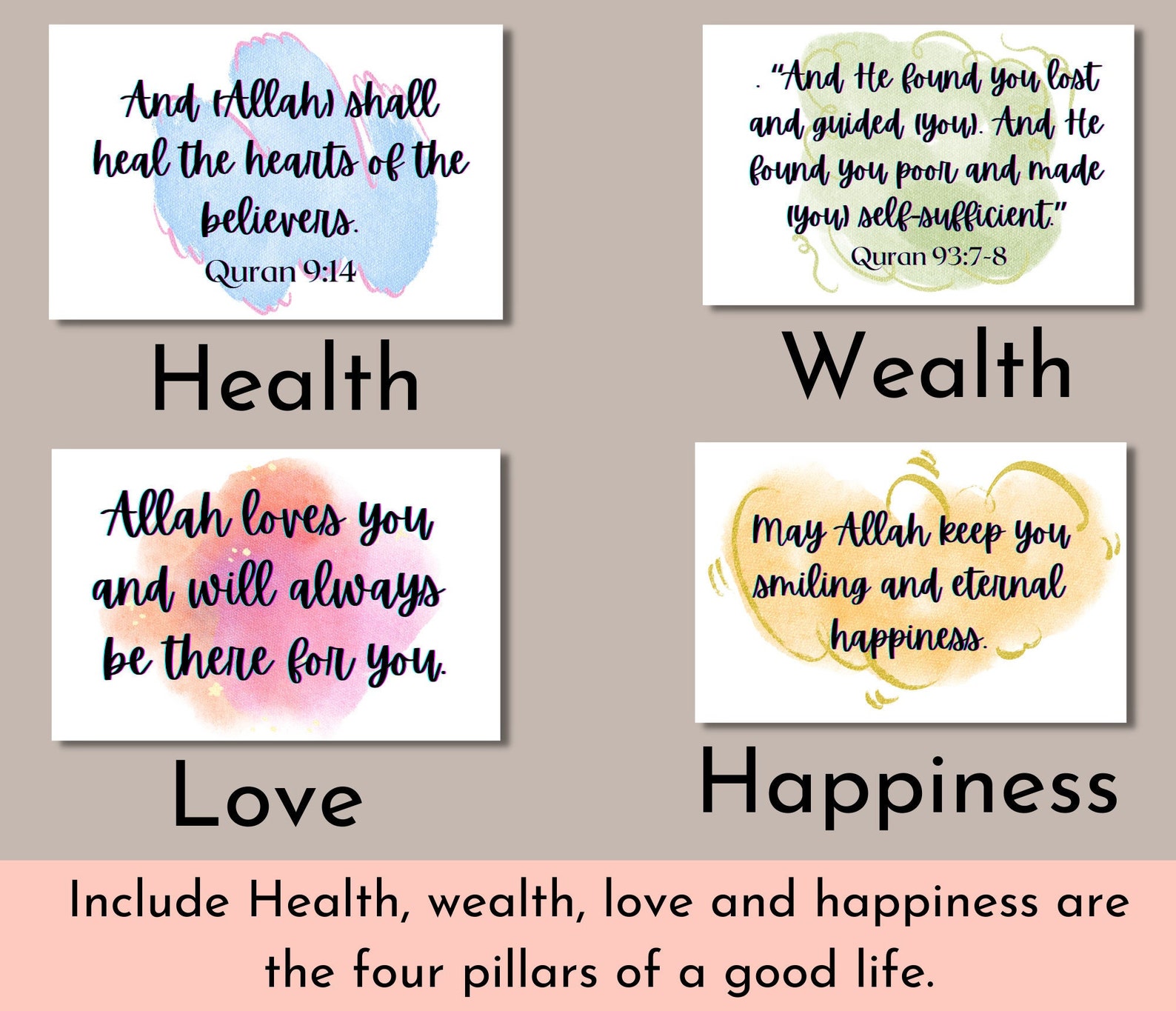 Islamic Card Quran Verse Inspirational Duas Islam Gift - Etsy