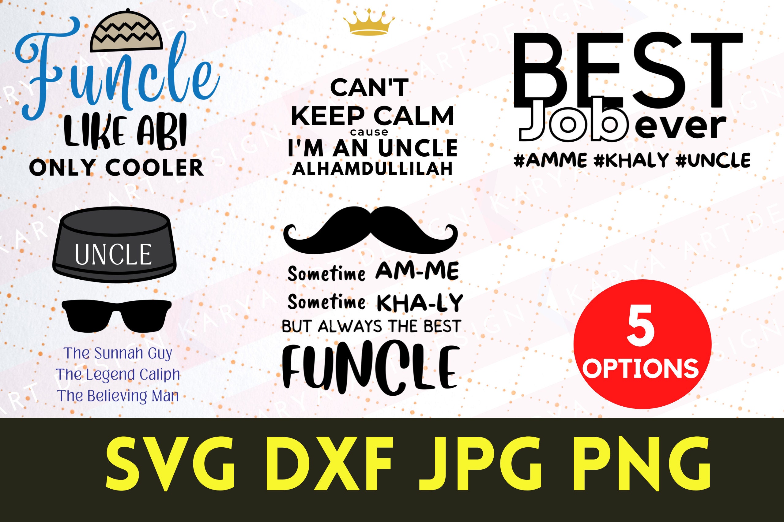 Muslim Uncle Bundle Svg, Muslim Uncle JPEG, Funcle PNG DFX, Amme Khaly ...