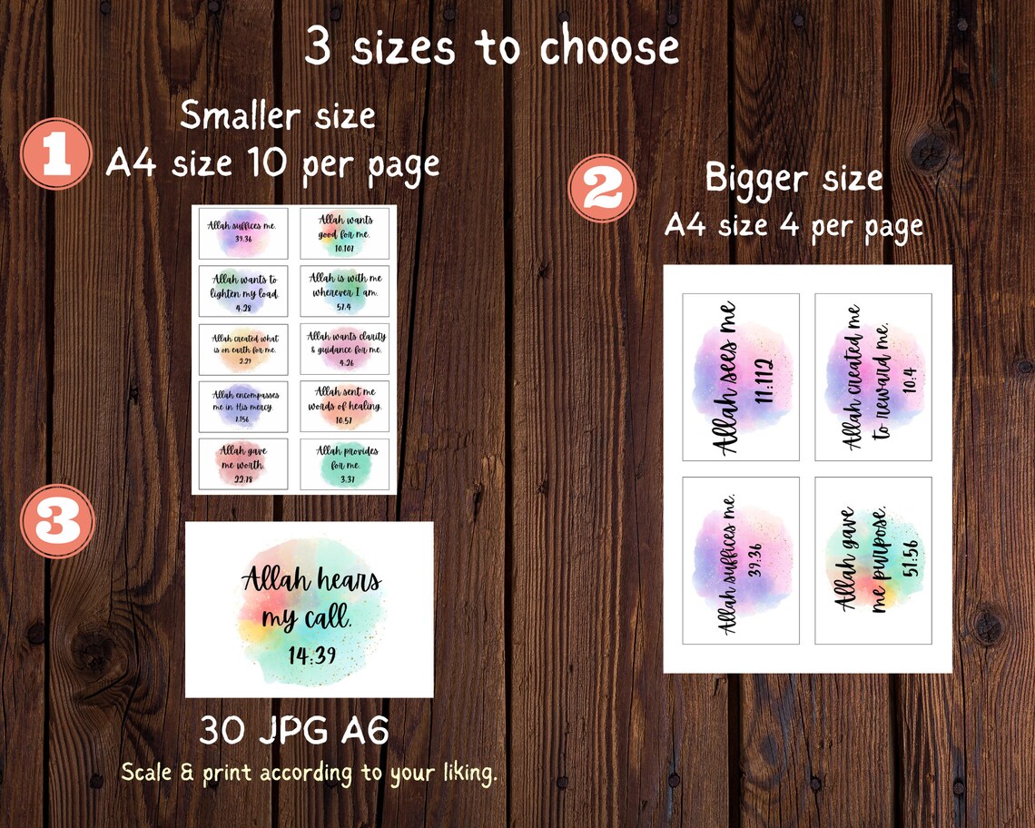 Self Affirmations From Quran, Positive Islamic Card Muslim ...