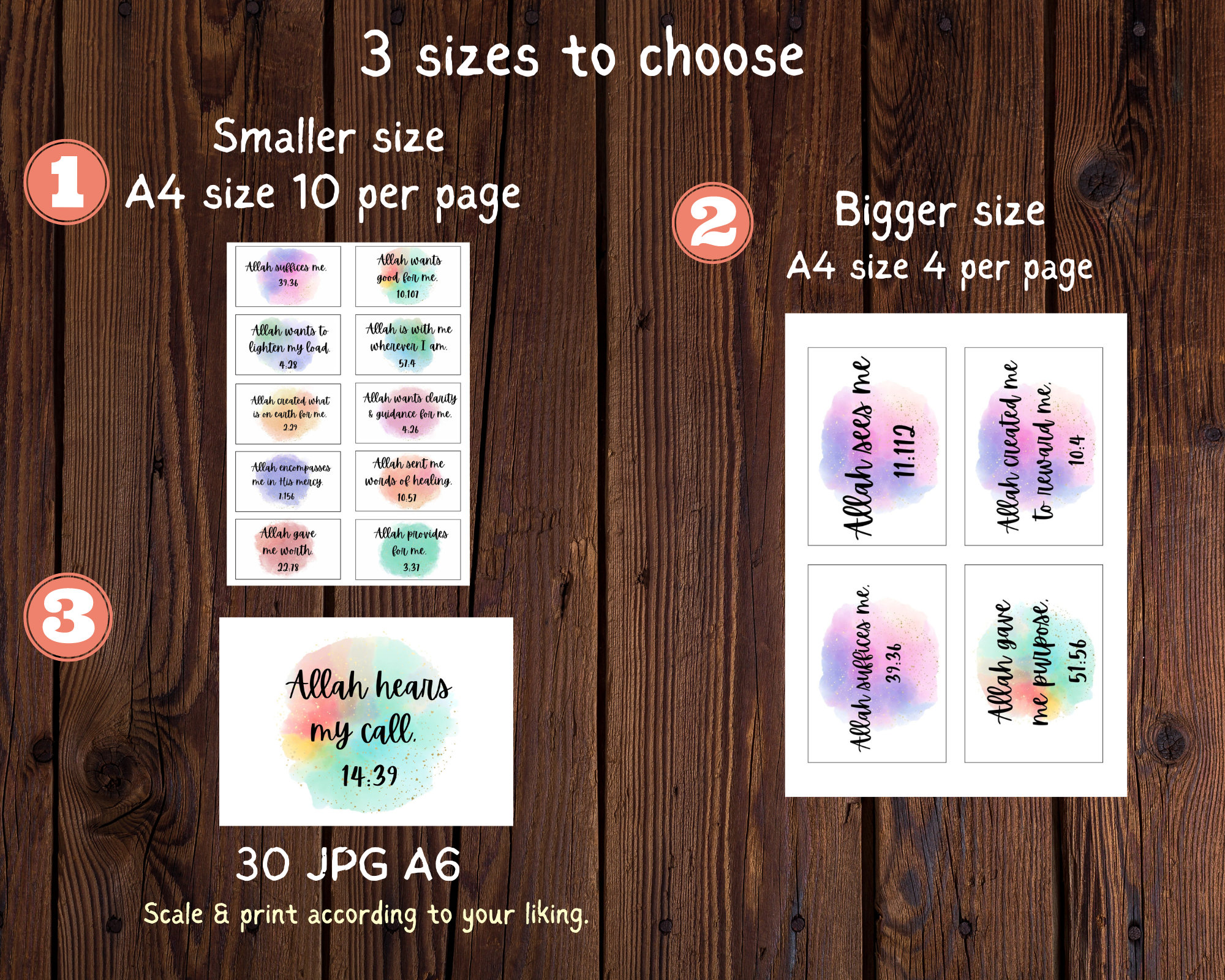 Self Affirmations From Quran, Positive Islamic Card Muslim ...