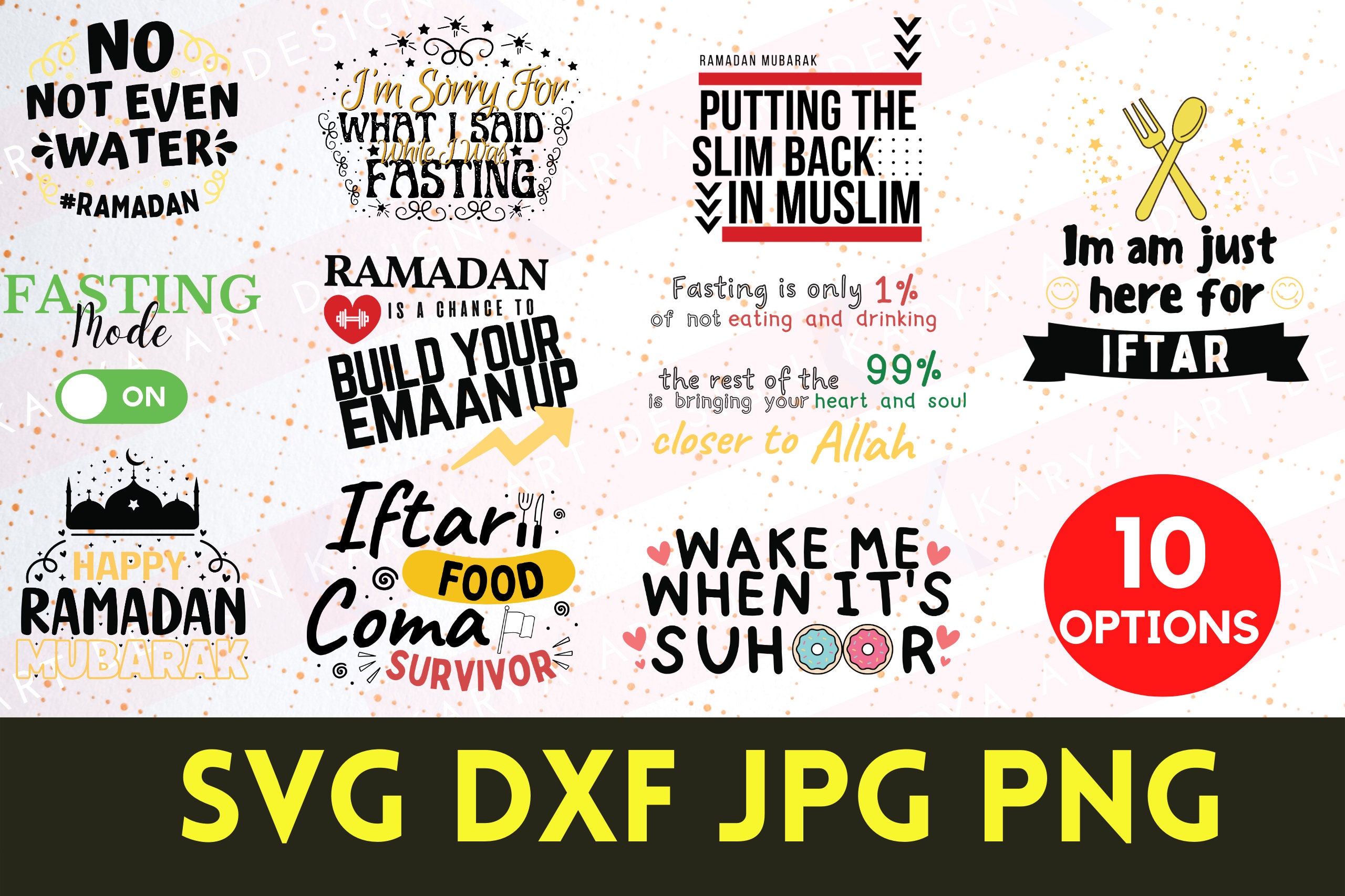 Ramadan Islamic Bundle Svg, Ramadan JPEG, Fasting PNG, Iftar DFX ...