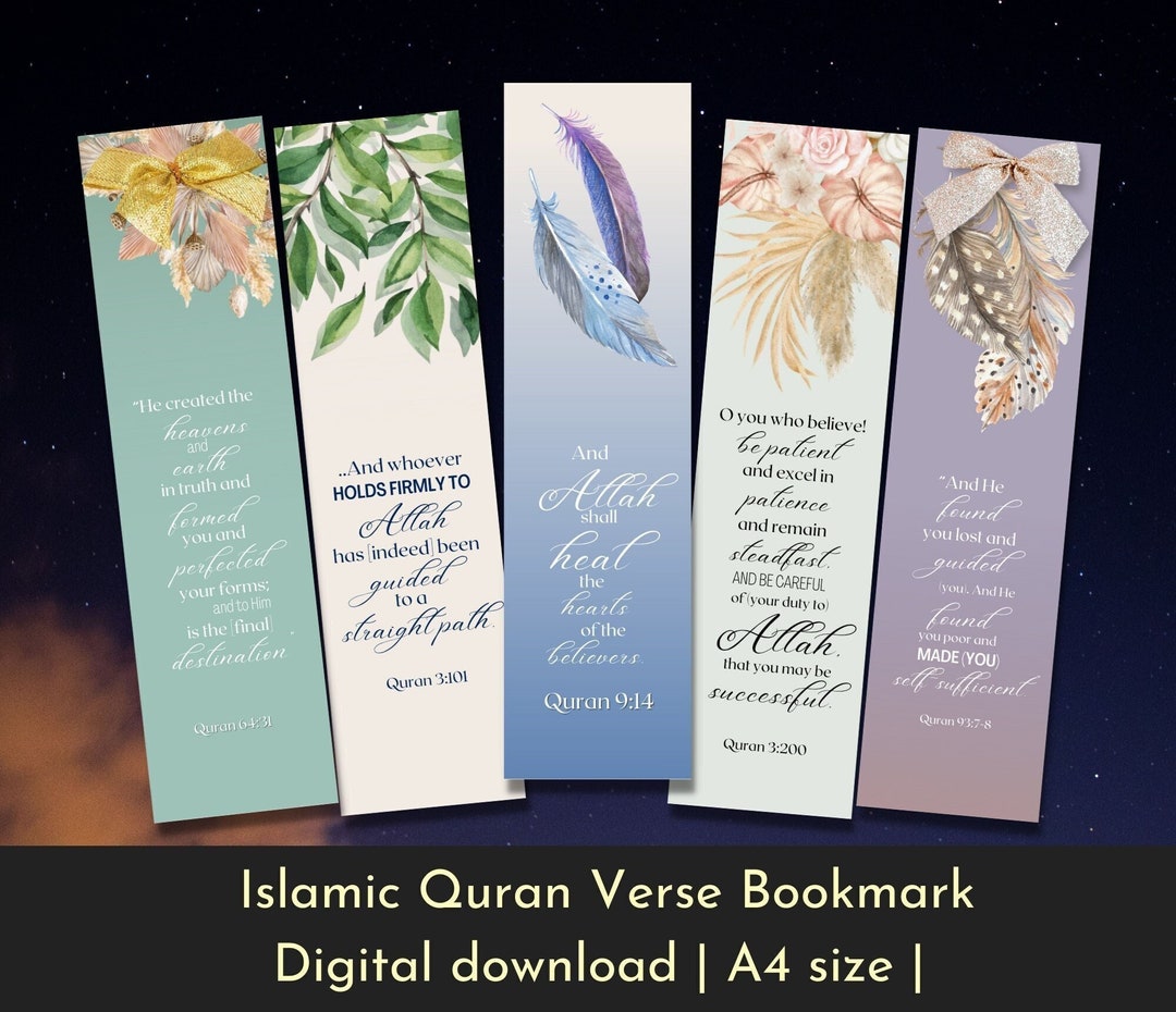 Islamic Bookmarker, Quran Verse, Inspirational Duas, Islam Gift Set ...